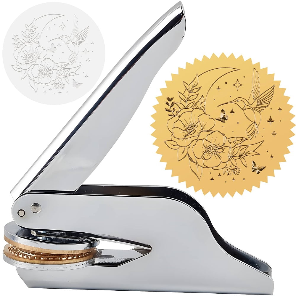 1set Hummingbird Embossed Stamp Flower Ex Libris Library 1.6in ...