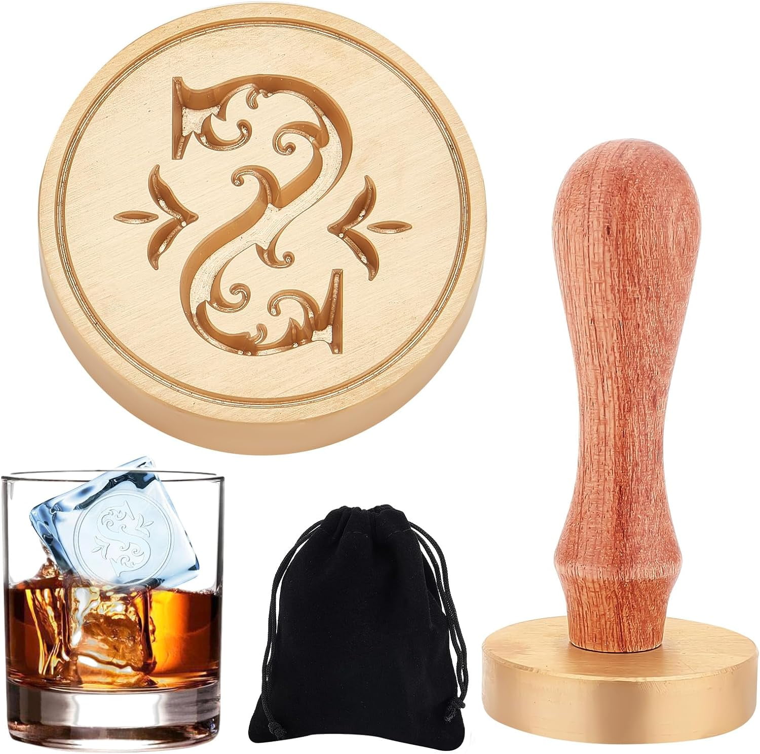 1set Ice Cube Stamp - 1.6 Inch Initial Letter S Personalized with ...