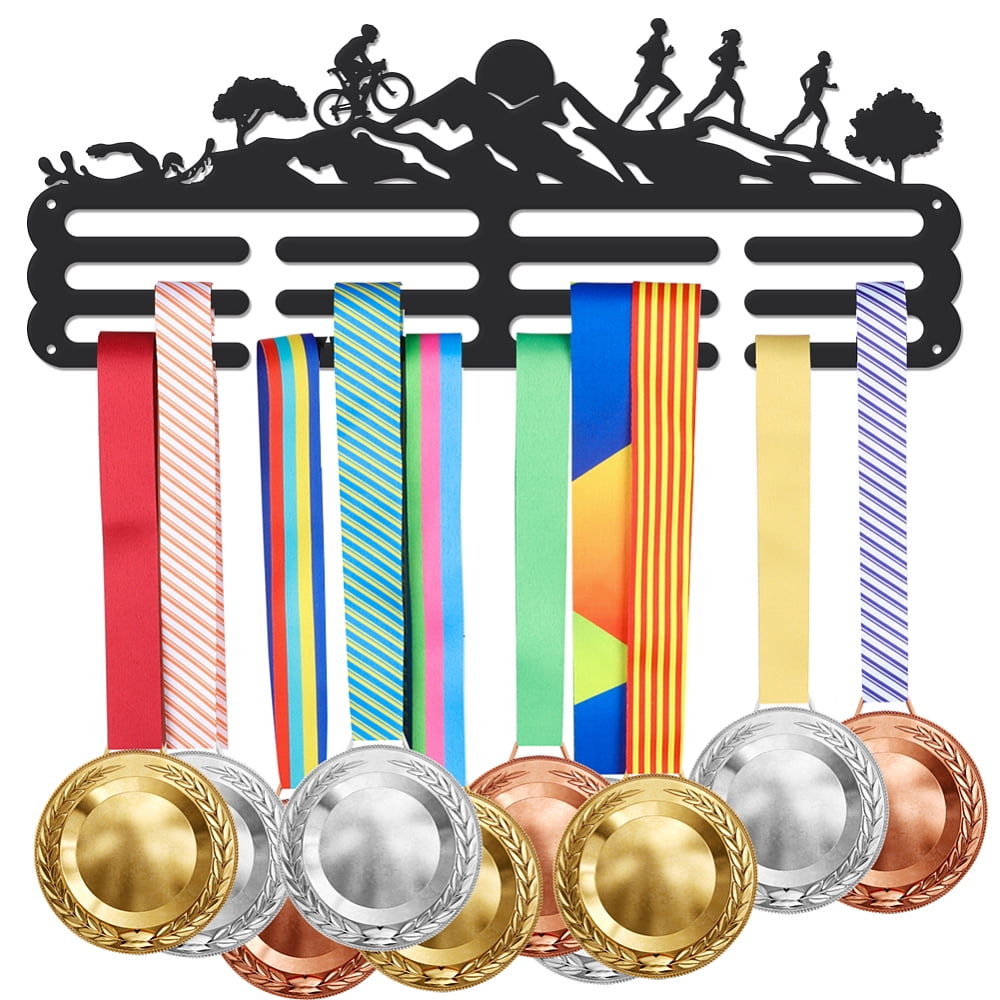 1set Iron Medal Hanger Holder Display Wall Rack 3-Line with Screws ...