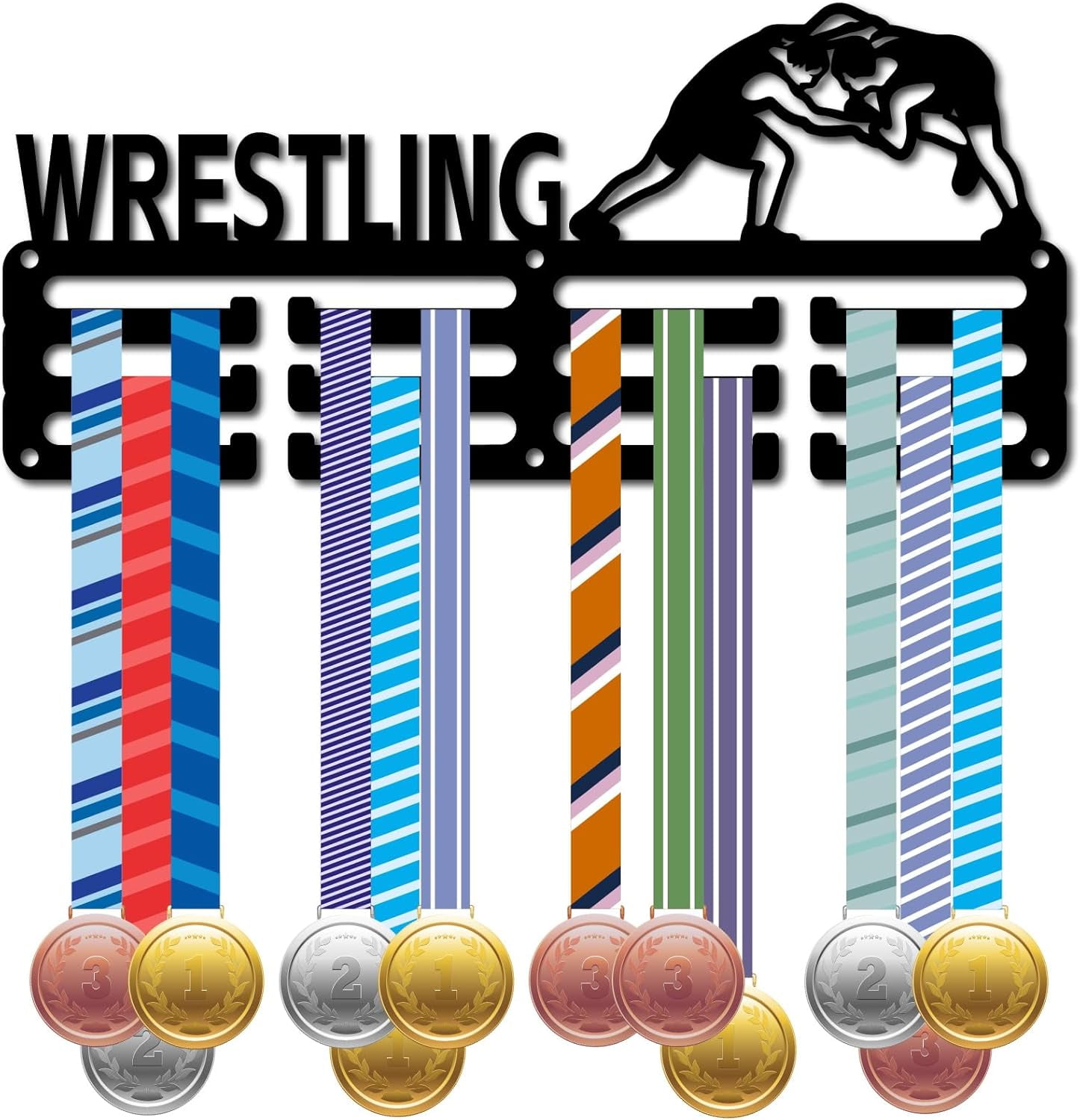 1set Iron Medal Hanger Holder Display Wall Rack with Screws Wrestling ...