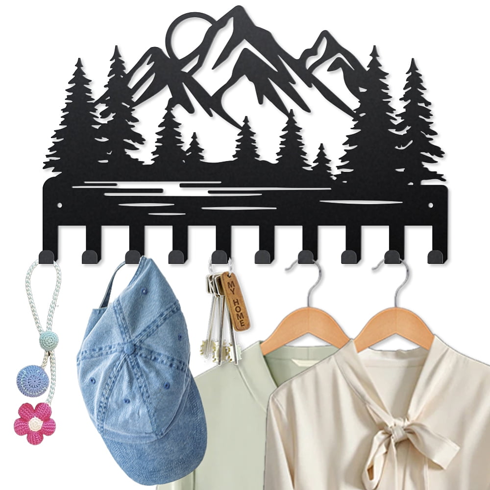 1set Iron Wall Mounted Hook Hangers Decorative Organizer Rack with ...