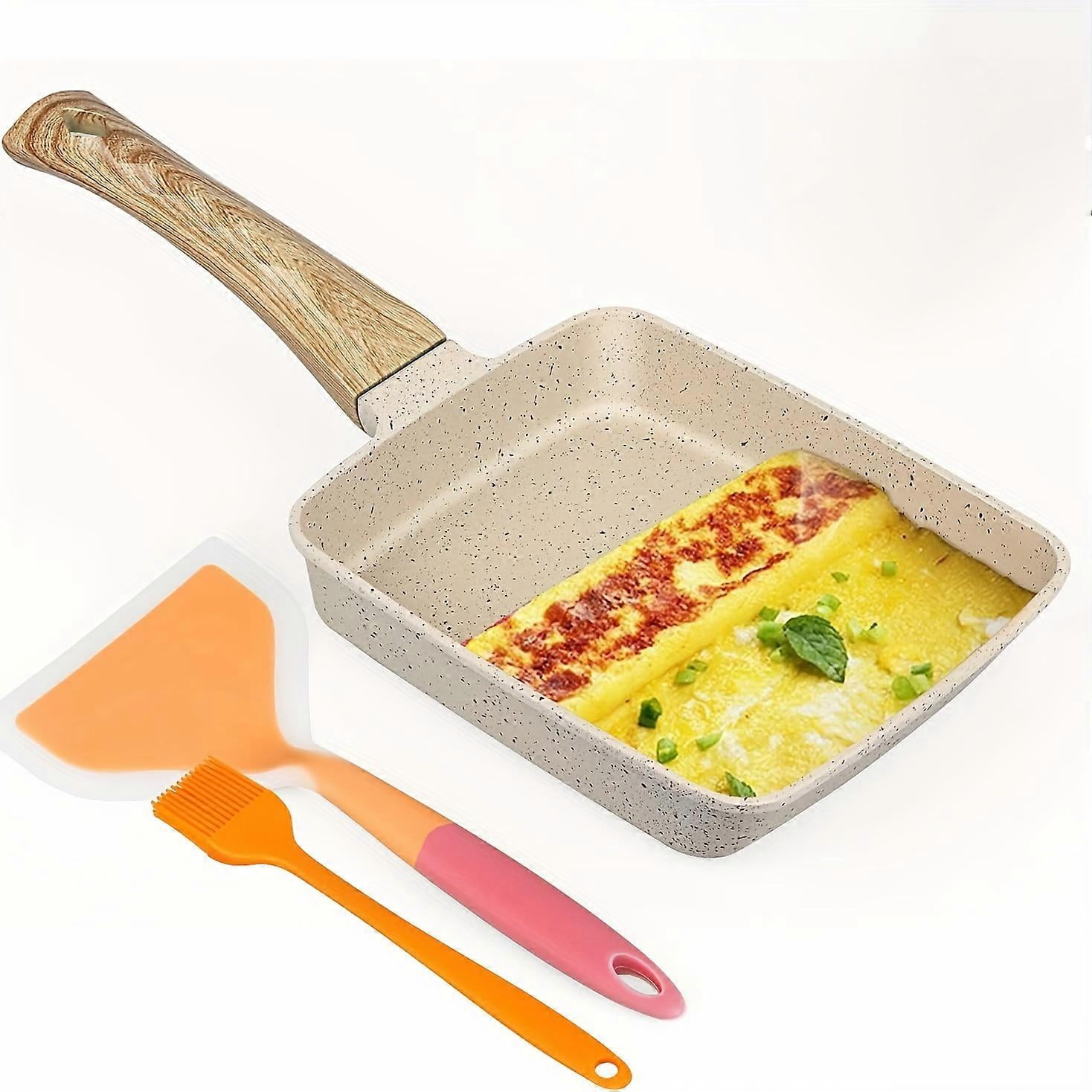 1set Japanese Frying Pan, Tamagoyaki Frying Pan, Tamagoyaki Rectangular ...