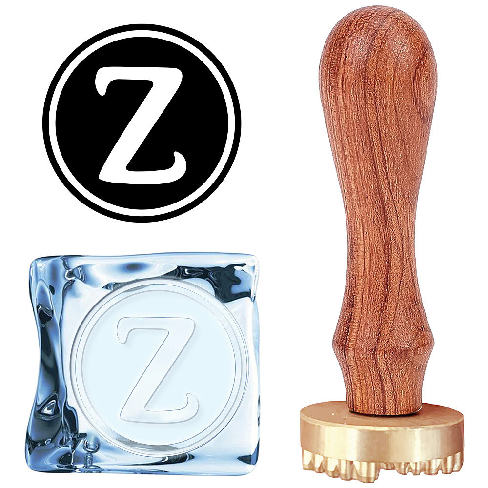 1set Letter Z Stamp Initials Cube Stamp 1.2inch with Removable Brass ...