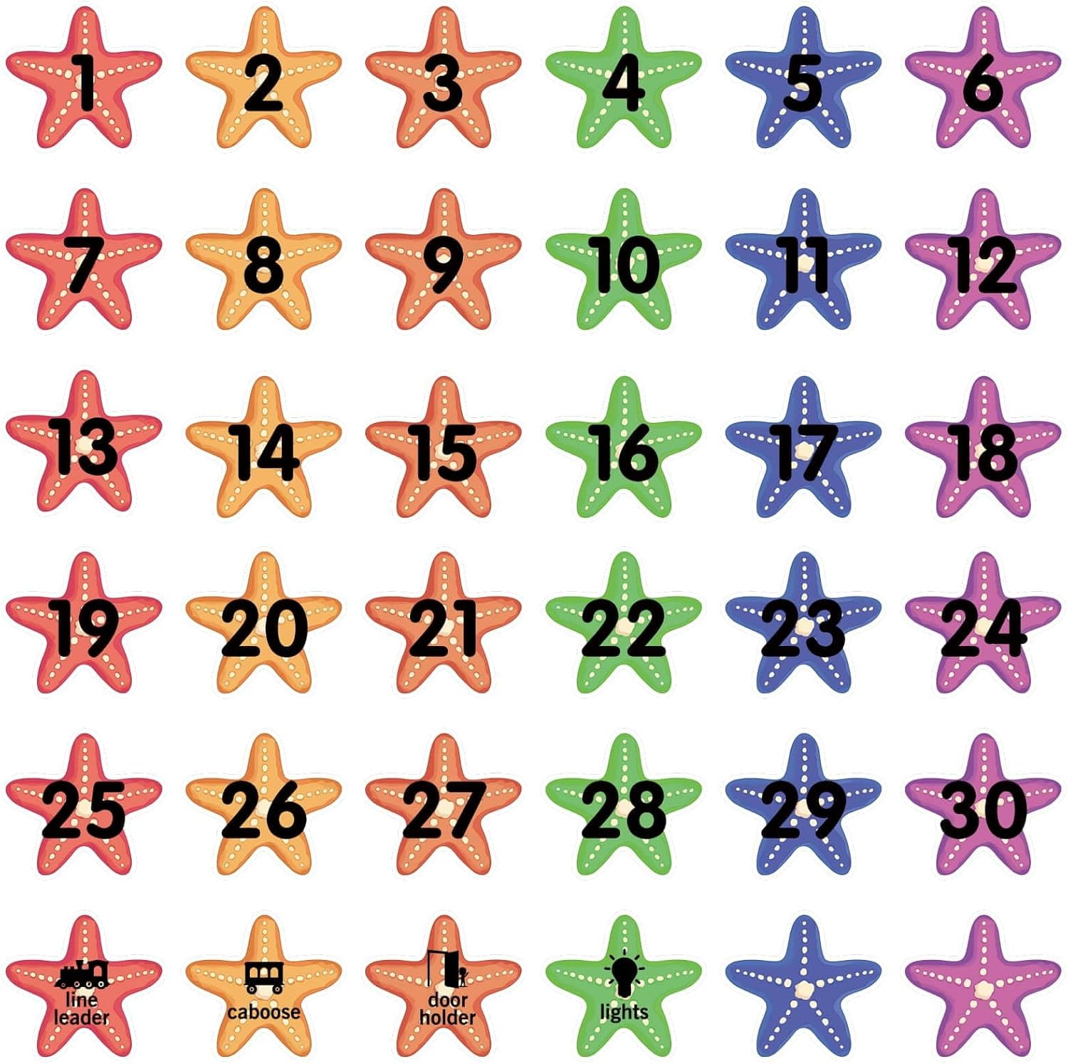1set Line up Spots for Classroom 36Pcs 4in/10cm Floor Numbers Stickers ...