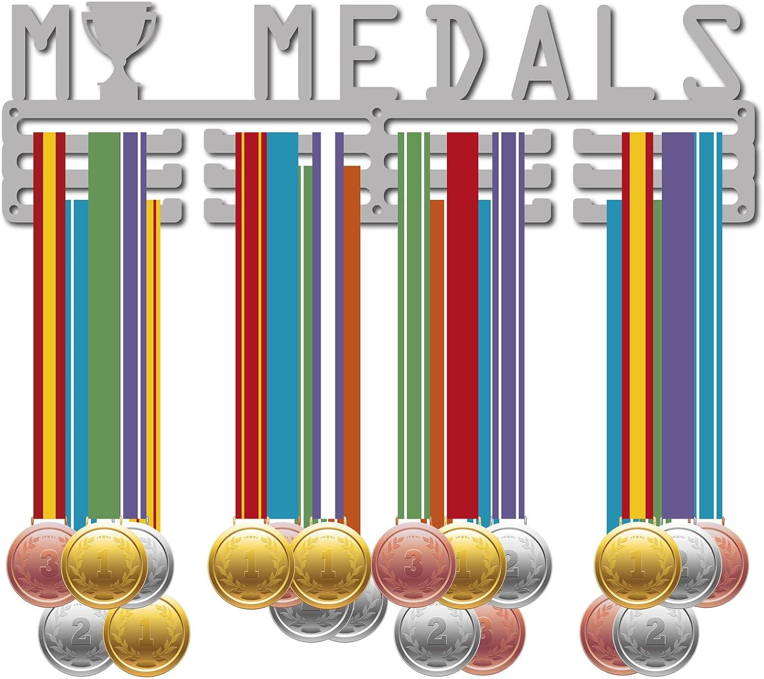 1set My Medals Medal Holder Sport Display Stand Wall Mount Hanger Rack ...
