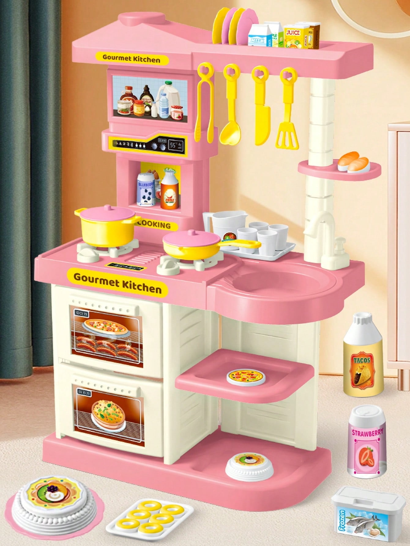 1set Mini Kitchen Playset Pretend Play Toy With Realistic Look And ...