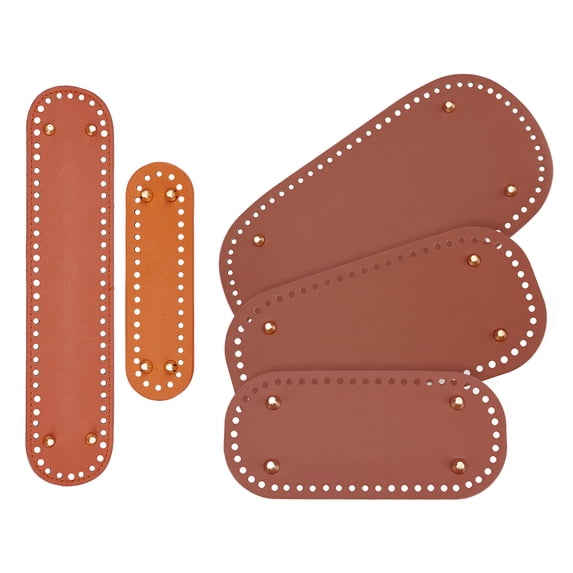 1set Oval PU Leather Knitting Crochet Bags Nail Bottom Shaper Pad with ...