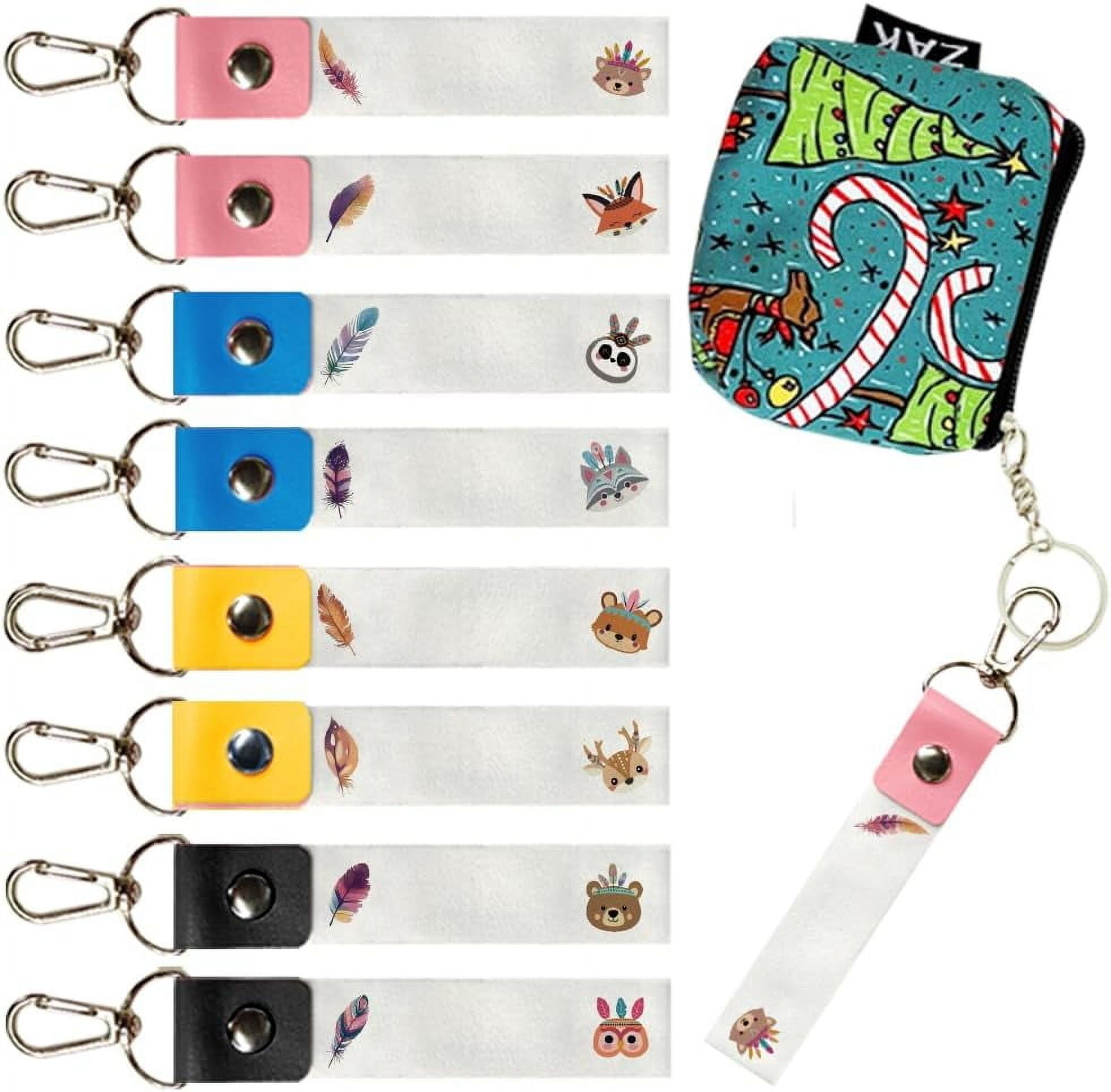 1set PU Leather Cotton Name Marker Keychain with Zinc Alloy Keychain ...