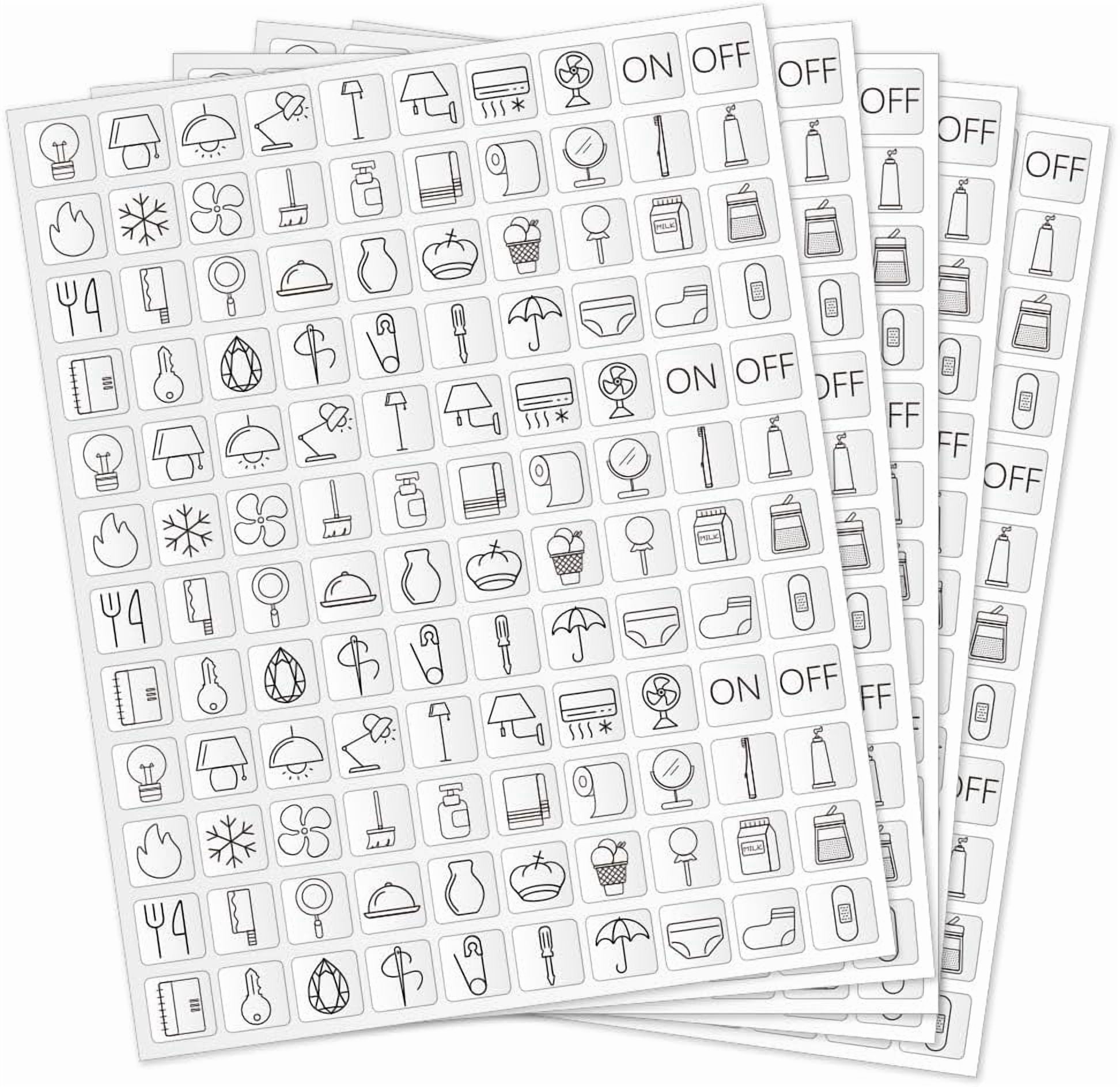 1set PVC Self-Adhesive Stickers Writable Label Stickers Rectangle Mixed ...