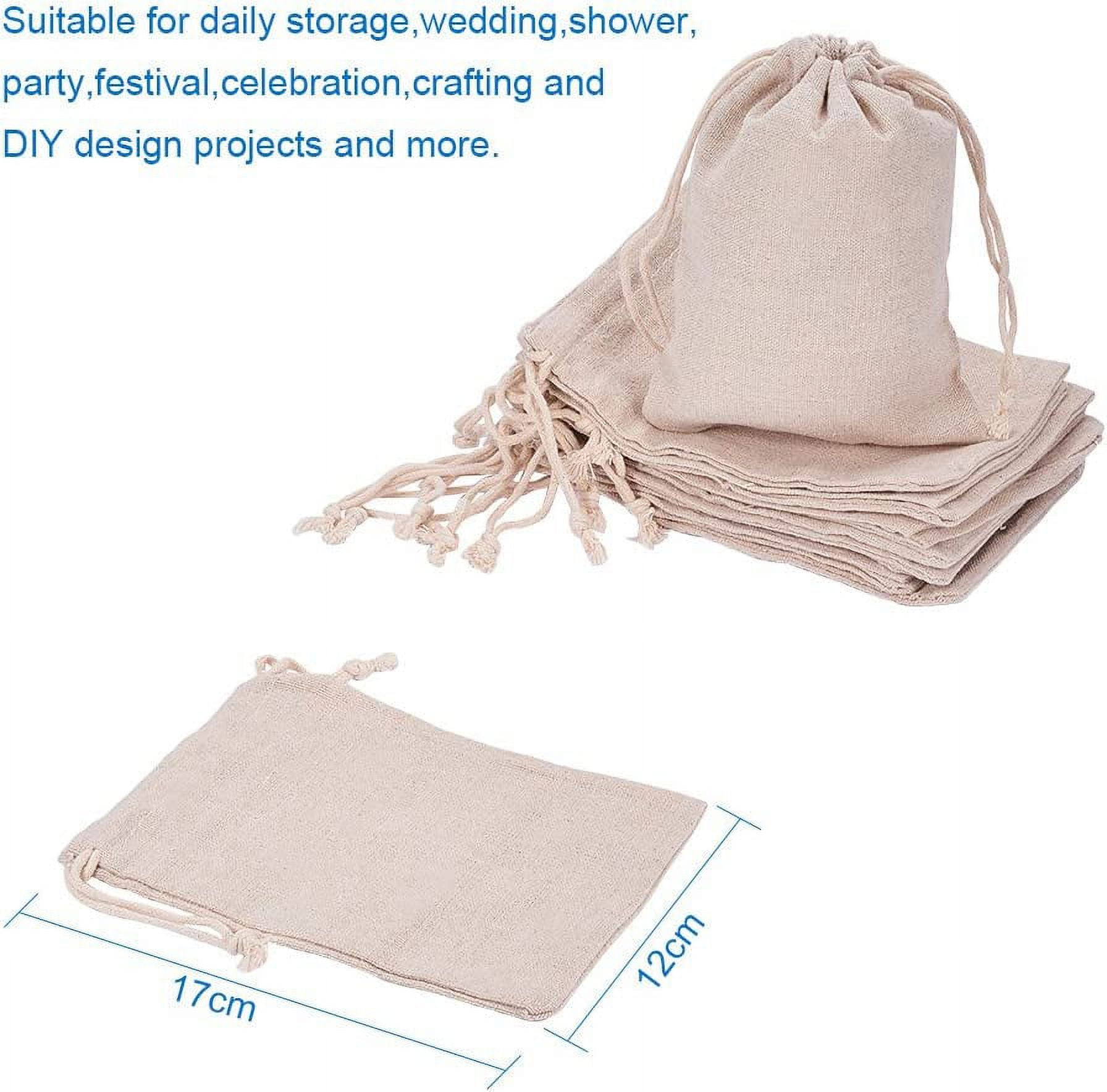1set Packing Pouches Drawstring Bags Rectangle Antique White 17x12cm ...