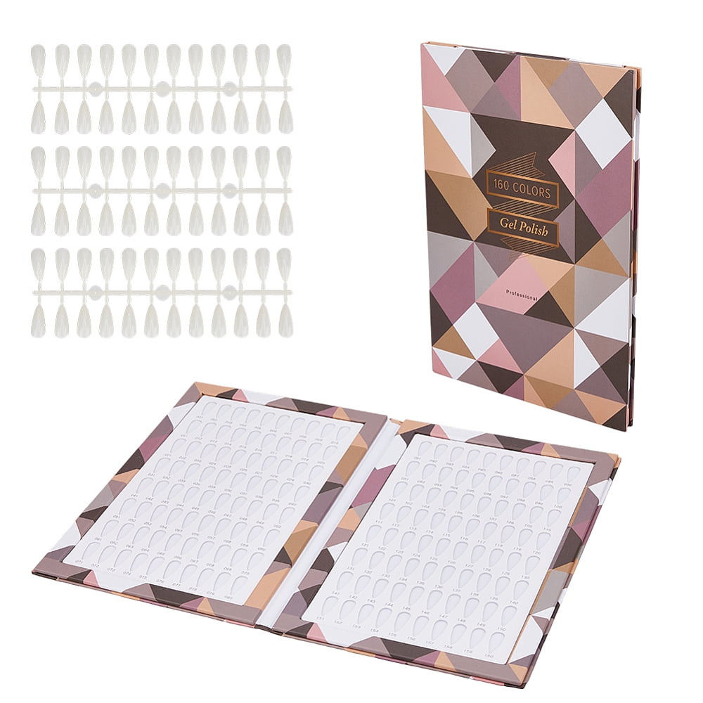 1set Paper Nail Art Display Color Book with False Nail Tips Ladder Nail ...