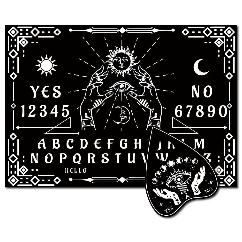 1set Pendulum Dowsing Divination Board set Wooden Spirit Board Black ...