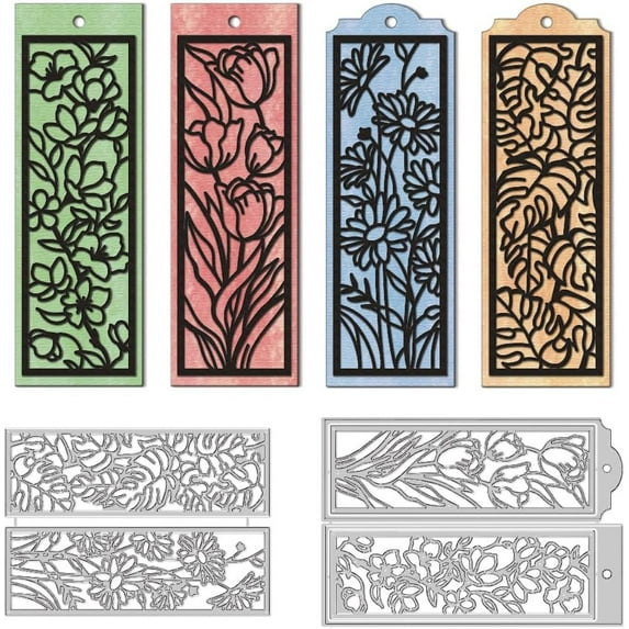1set Plant Bookmark Theme Carbon Steel Cutting Dies Stencils for Scrapbooking Photo Album ...