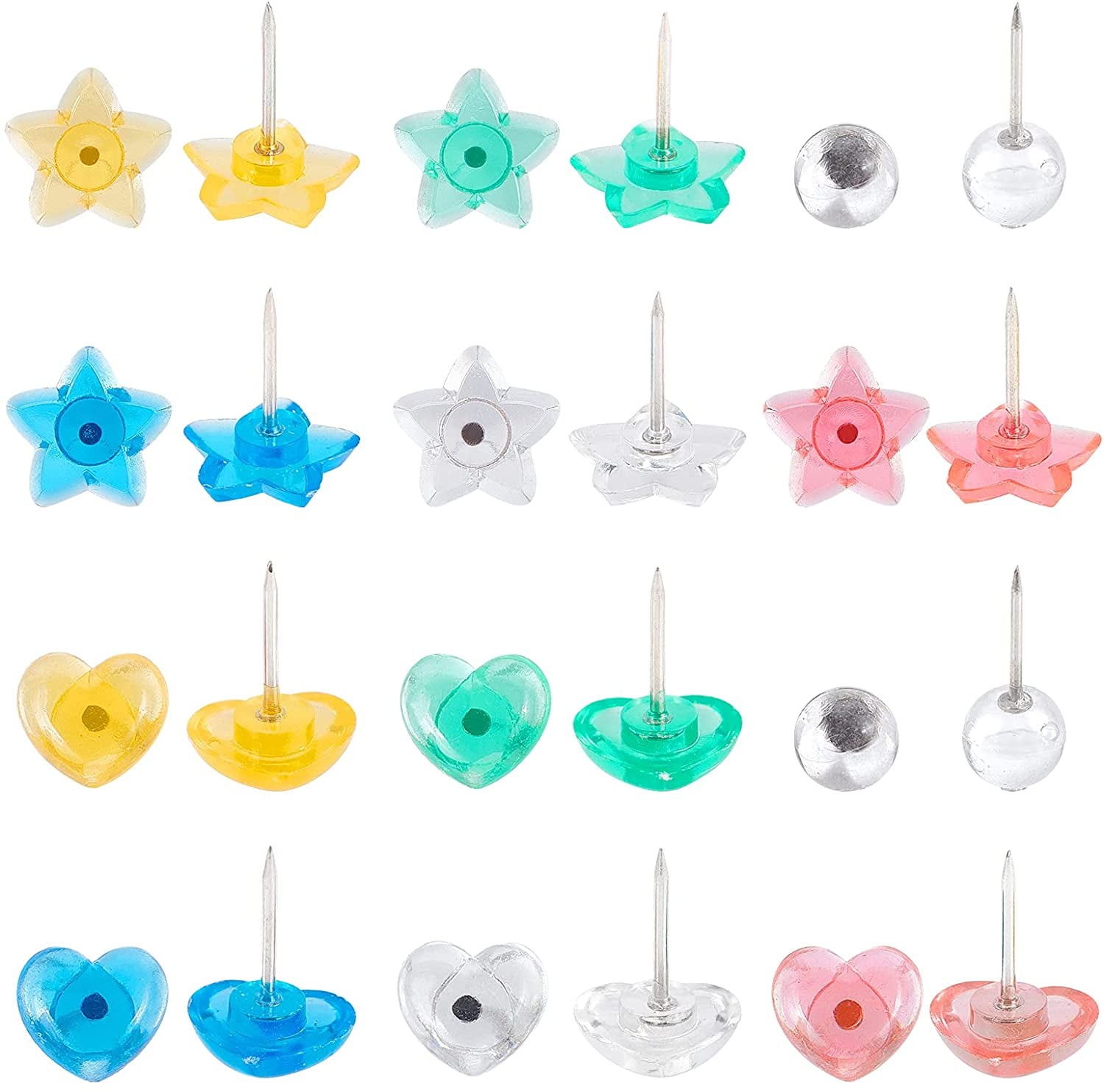 1set Plastic Push Pins with Iron Pins for Photos Wall Maps Bulletin ...