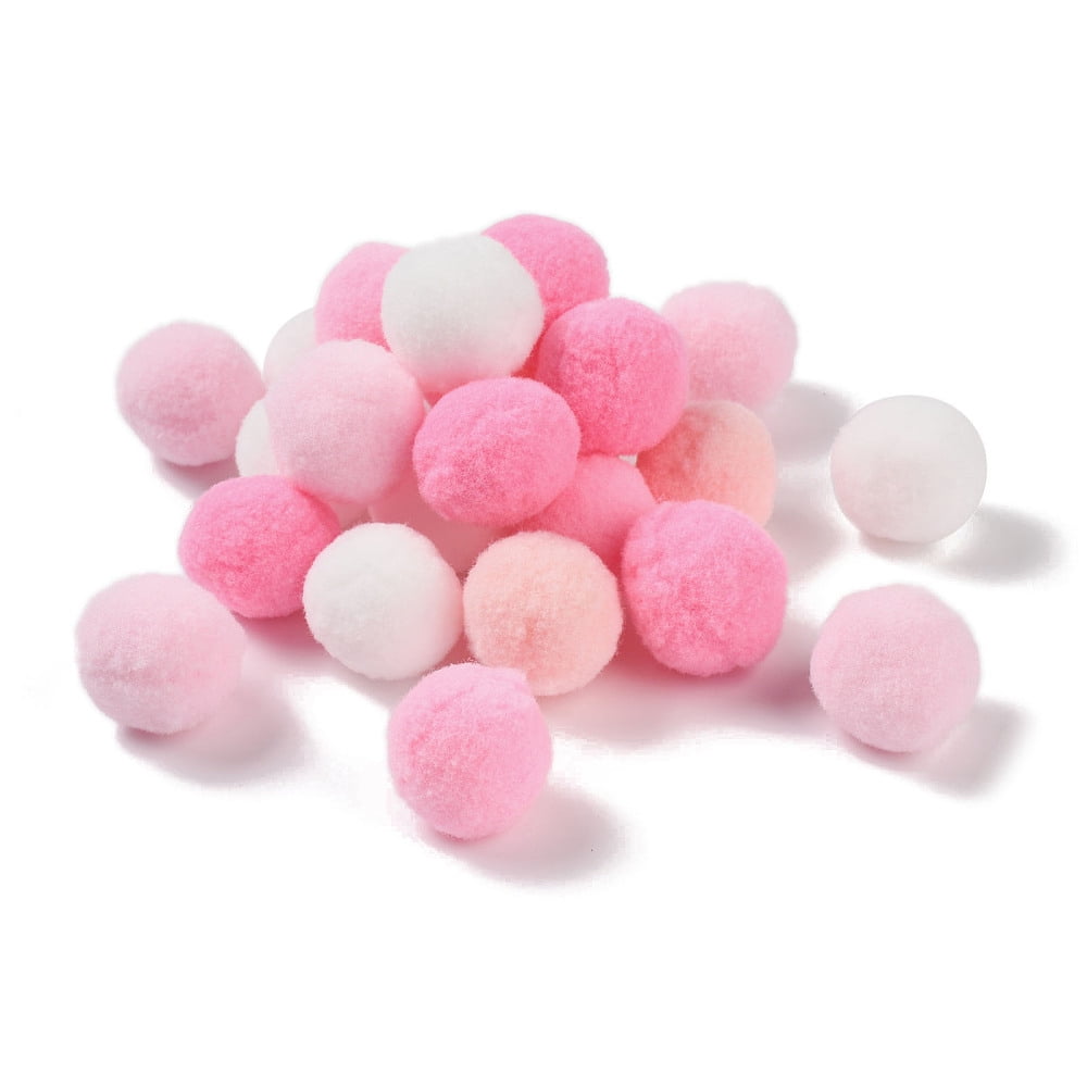 1set Polyester Ball Decoration Pom Pom Ball For Craft Pink 2.6~3cm ...