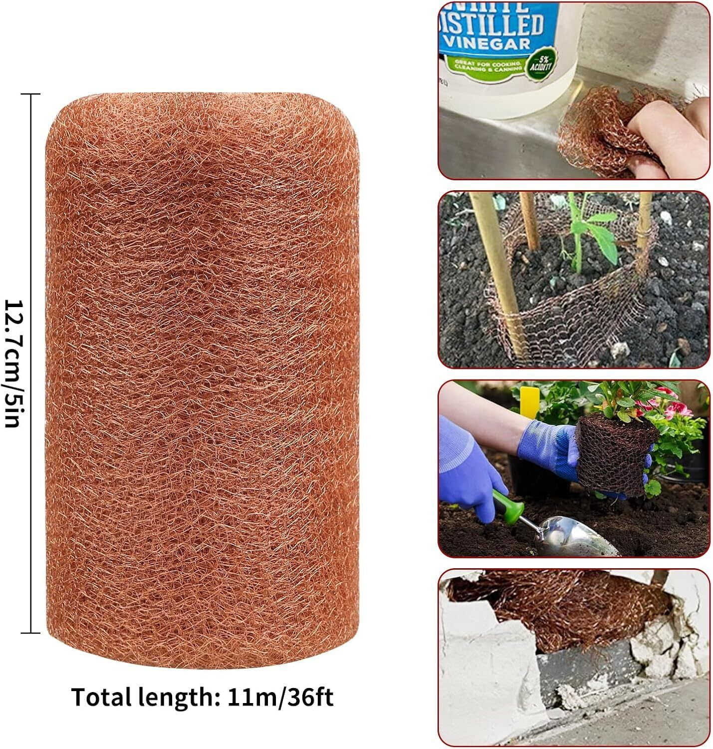 1set Pure Copper Mesh Rodent Pest Control Copper Fine Wire Mesh Roll ...