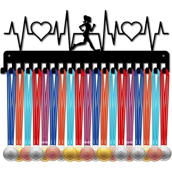 1set Running Medal Hanger Display Medals Holder Rack Black Metal Medal 1set-running-medal-hanger-display-medals-holder-rack-black-metal-medal