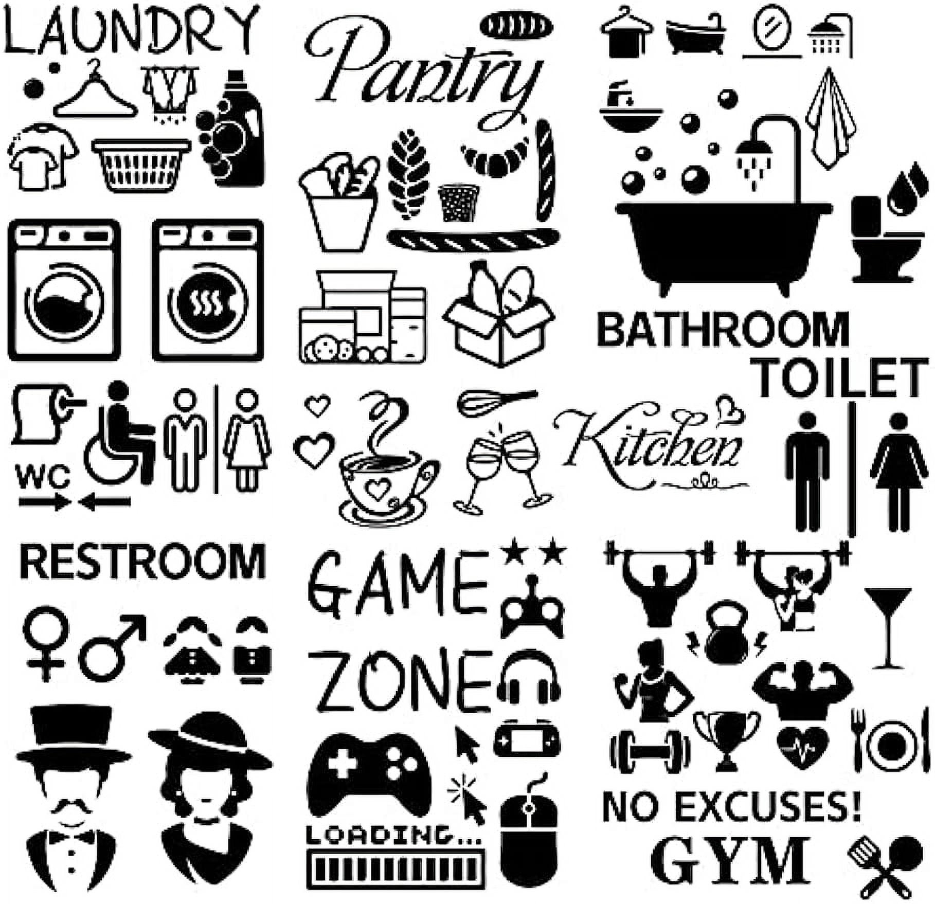 1set Sign Decals Home Room Sign Stickers Black Game Zone Stickers ...