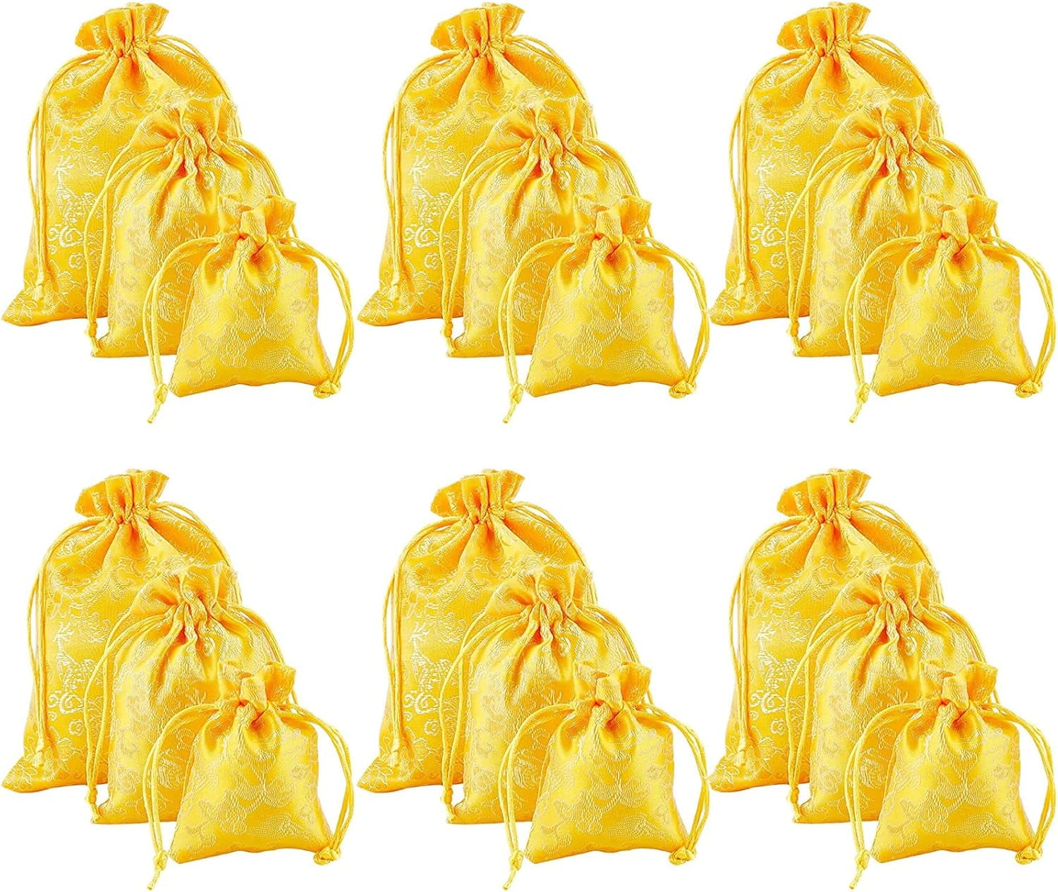 1set Silk Brocade Drawstring Jewelry Bag 18pcs Advent Calendar Bags ...