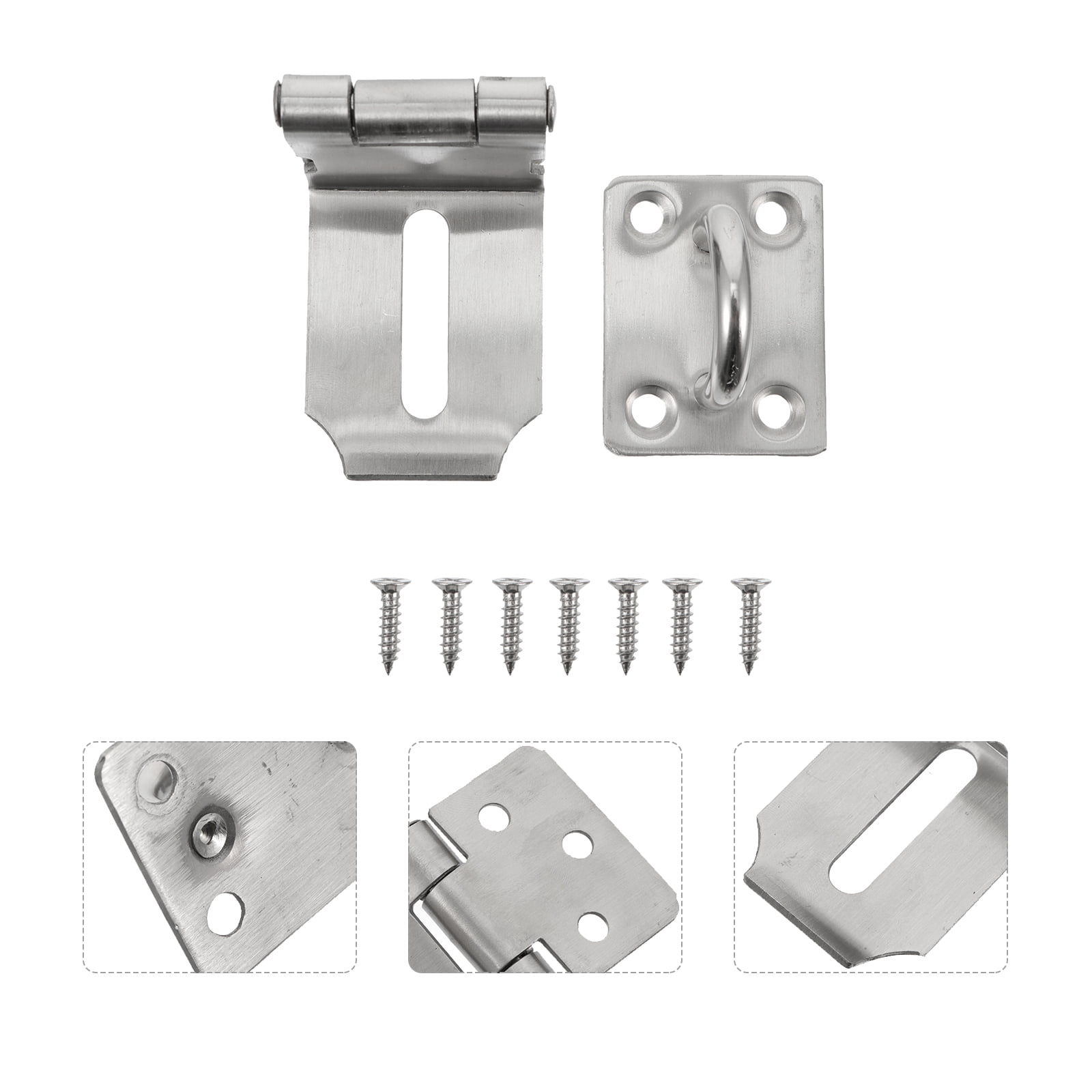 1set Stainless Steel Door Hasps 90 Degree Hasp Lock Heavy Duty Padlock ...