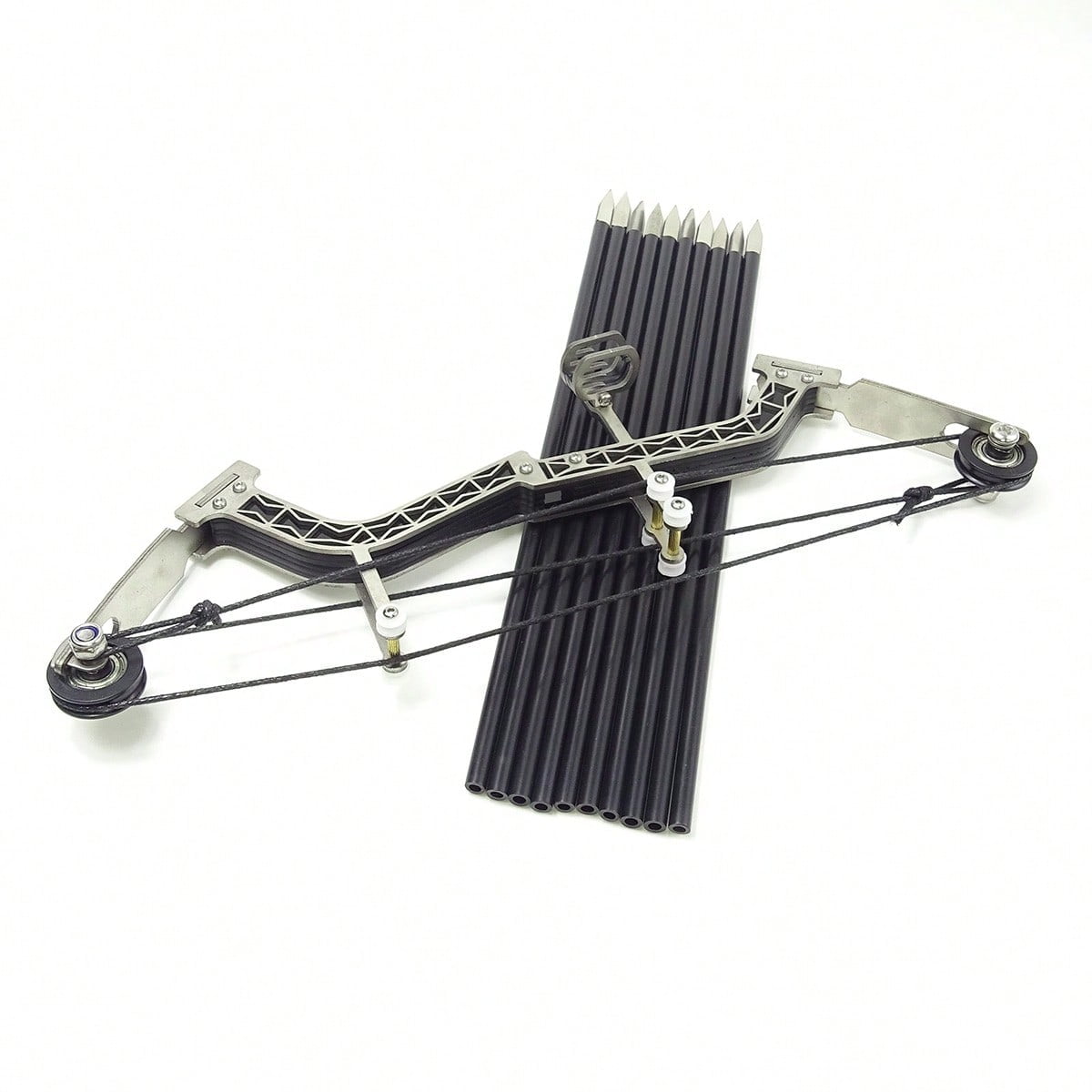 1set Stainless Steel Mini Bow And Arrow Set, Micro Compound Bow Archery Model, Pulley Bow ...