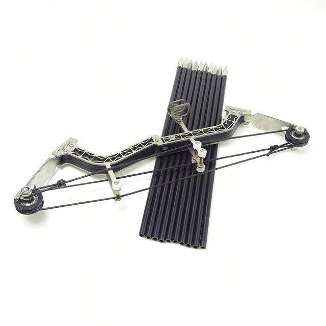 1set Stainless Steel Mini Bow And Arrow Set, Micro Compound Bow Archery Model, Pulley Bow ...