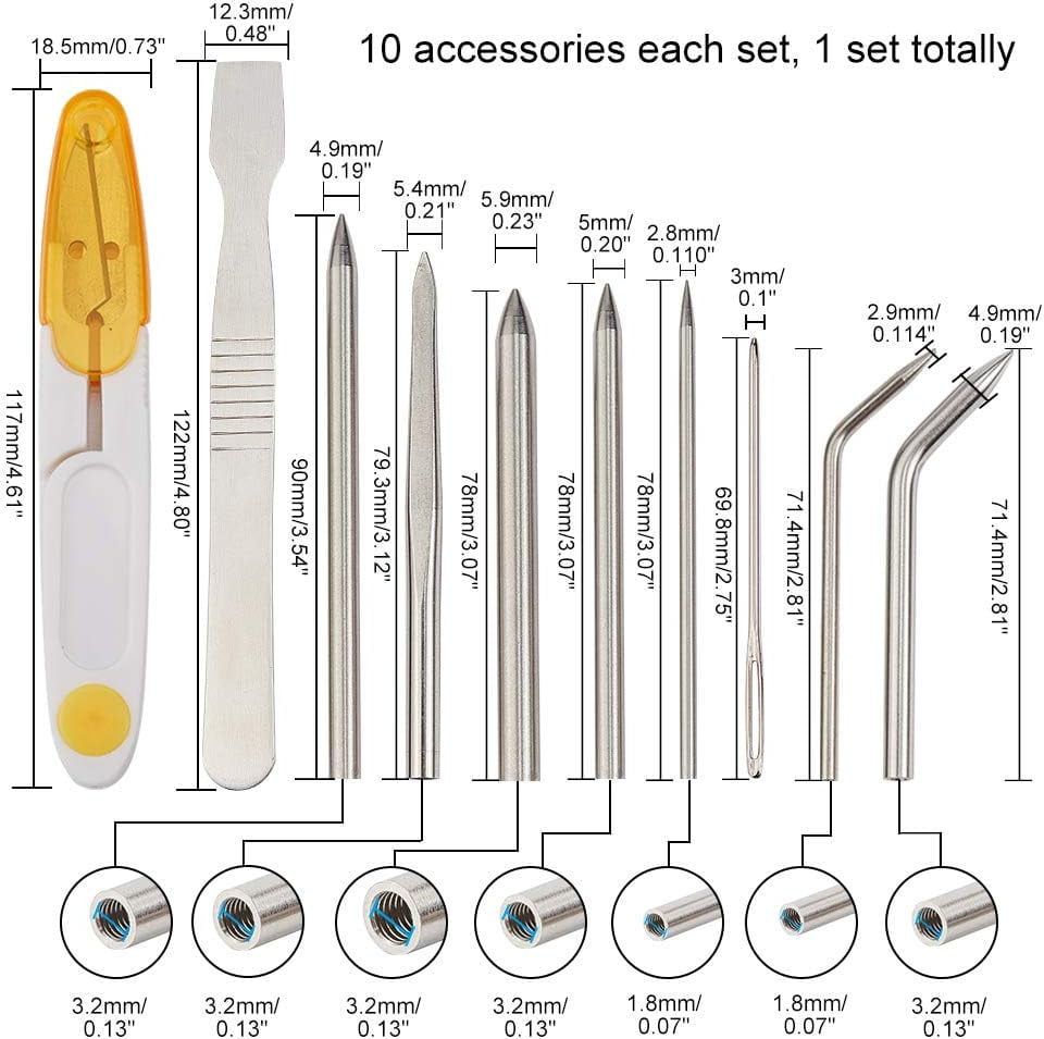 1set Stainless Steel Parachute Cord Stitching set Lacing Stitching ...