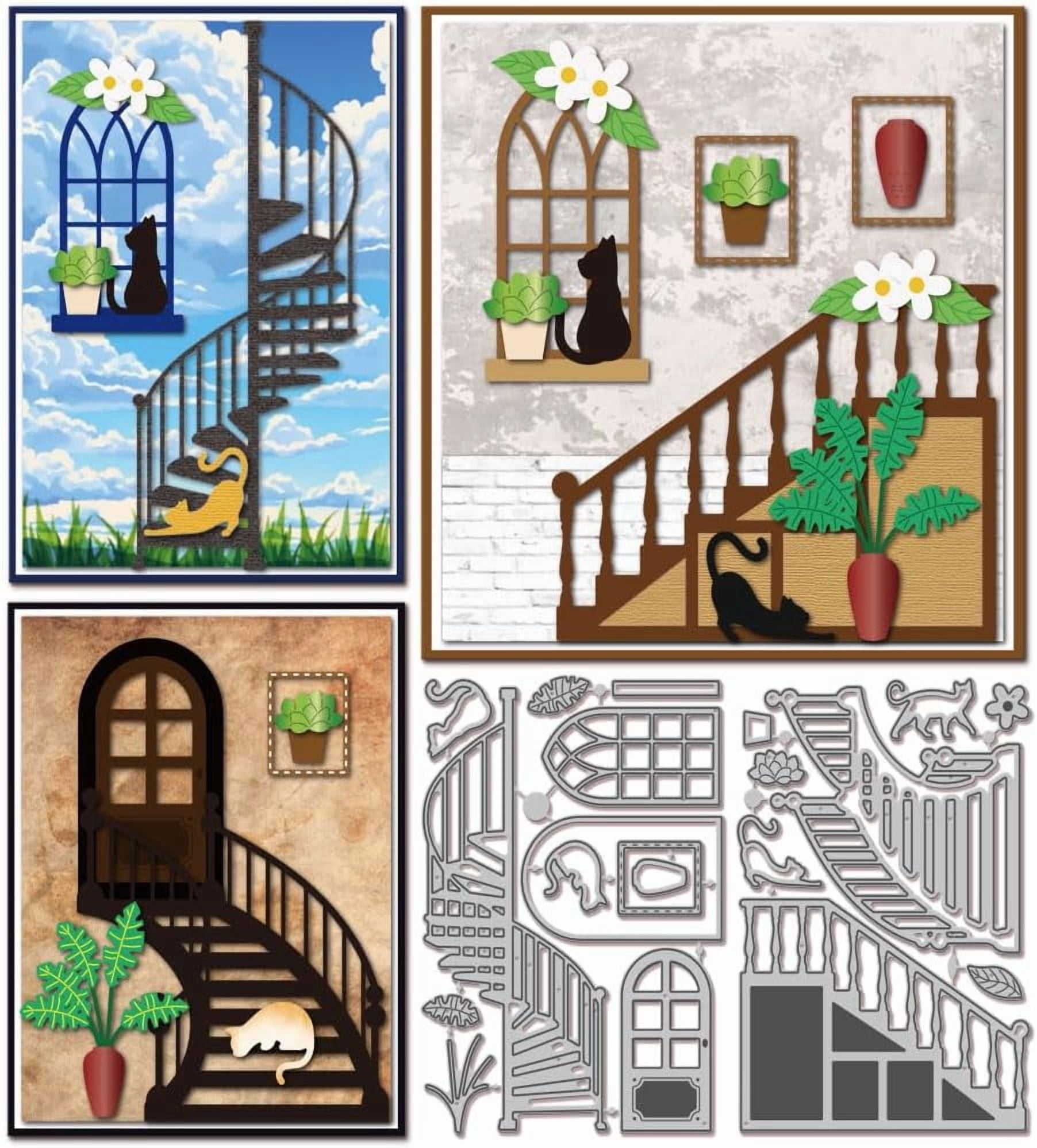 1set Stairway Theme Carbon Steel Cutting Dies Stencils for Scrapbooking ...