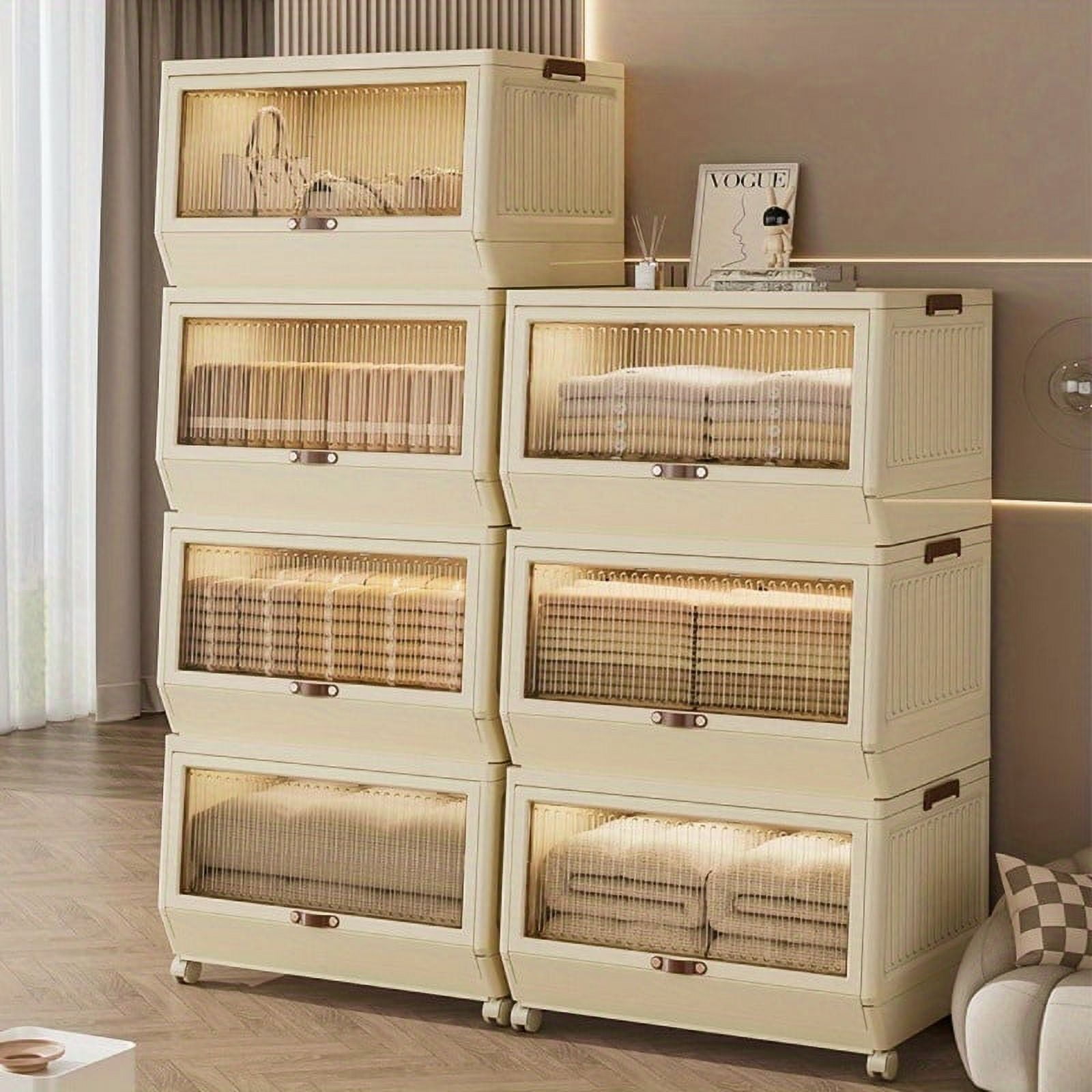 1set Storage Cabinet, Household Foldable 3 Layers Sundries Storage ...