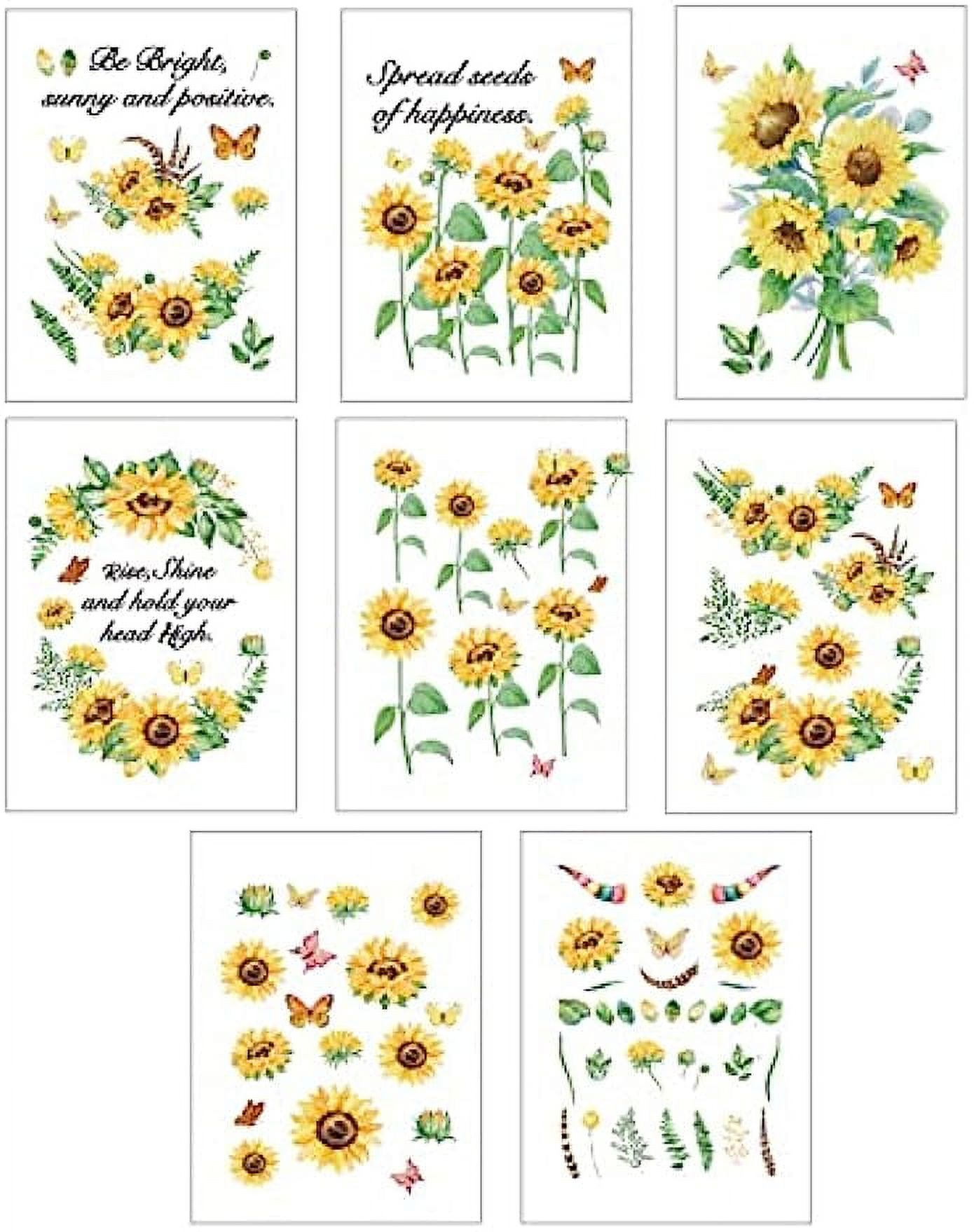 1set Sunflower Window Decals Inspirational Stickers Spring Window ...