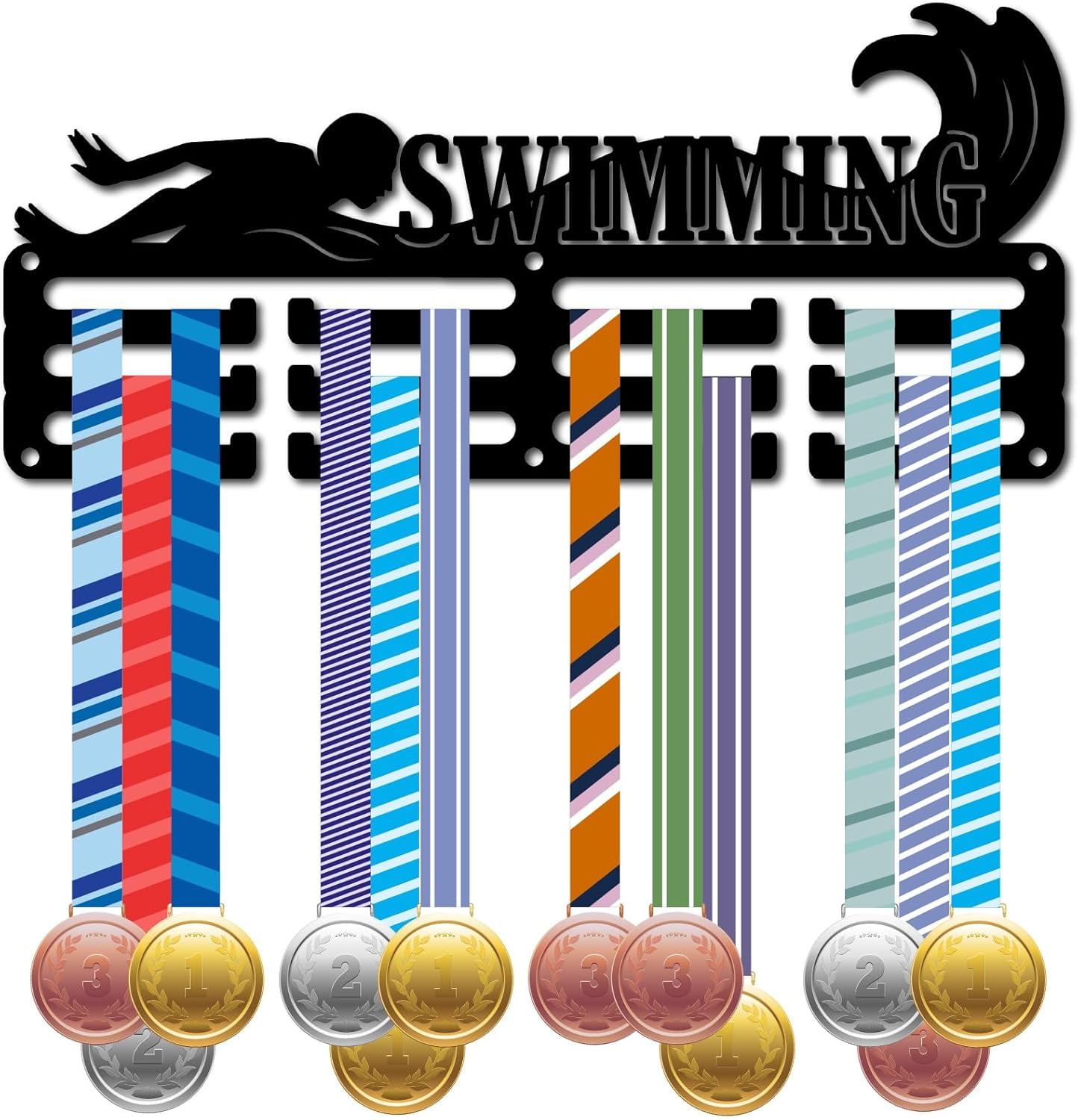1set Swimming Medal Holder Iron Medal Hanger Wall Mounted Race Awards ...