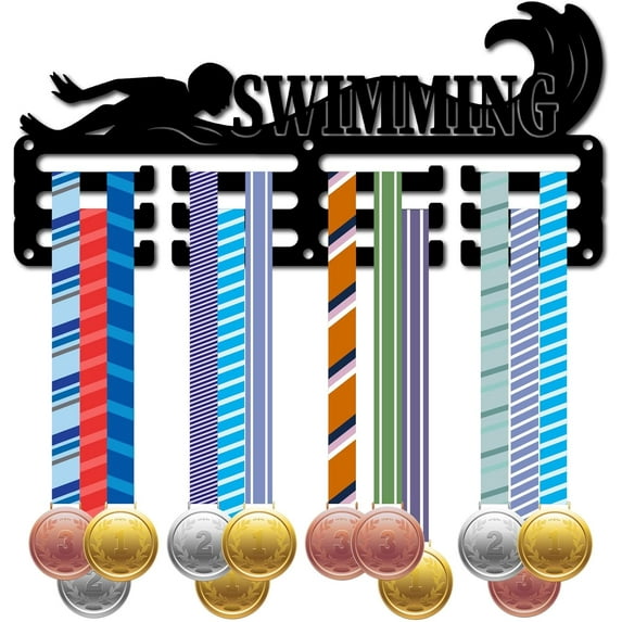 1set Swimming Medal Holder Iron Medal Hanger Wall Mounted Race Awards ...
