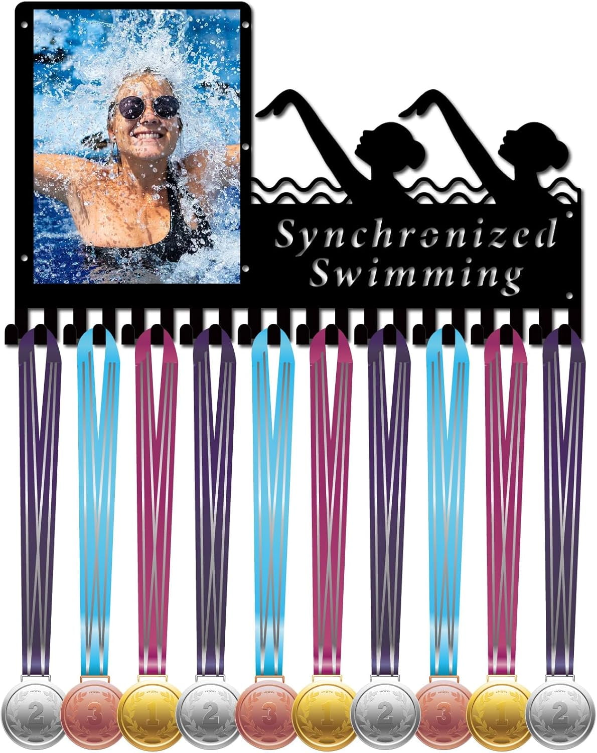 1set Synchronized Swimming Medal Hanger Display Swim Medals Holder Rack ...
