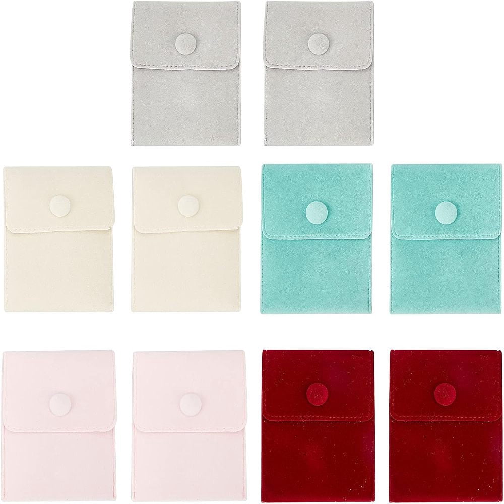 1set Velvet Bags with Iron Snap Button Jewelry Pouches Bags Gift bag ...