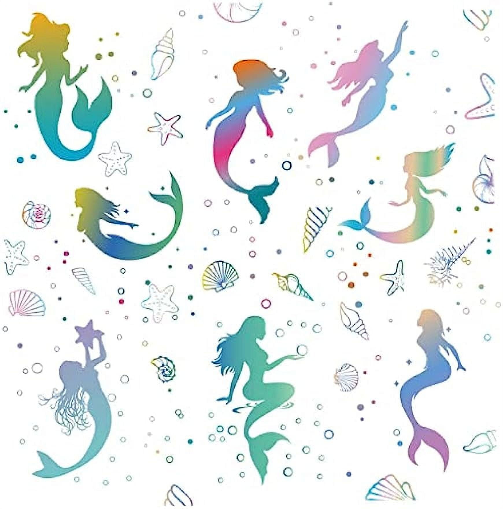 1set Wall Decals Mermaid Window Clings Ocean Wall Decor Sticker ...