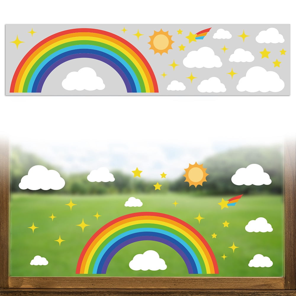 1set Waterproof PVC Colored Laser Stained Window Film Static Stickers ...