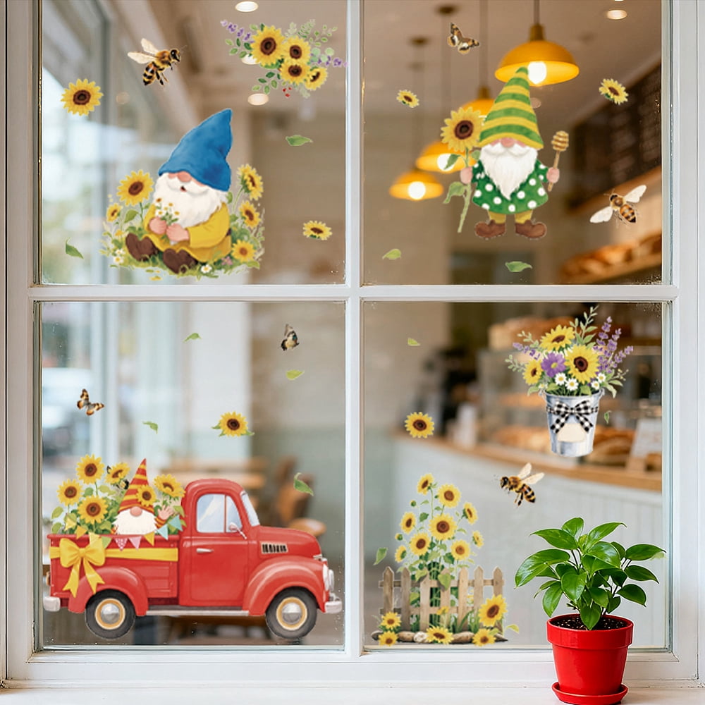 1set Waterproof PVC Colored Laser Stained Window Film Static Stickers ...