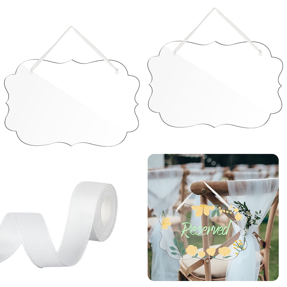 1set Wavy Rectangle Acrylic Blank Sign Decorations with Single Face ...