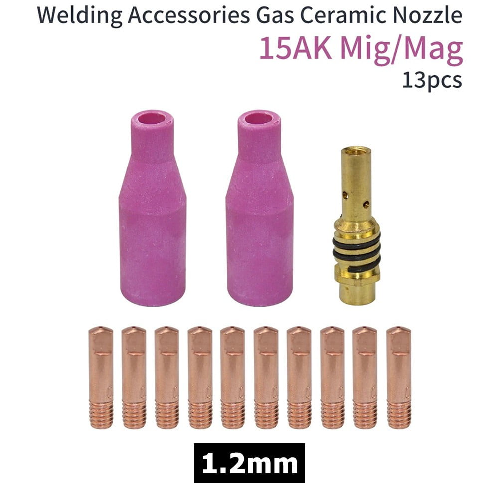 1set Welding Torch 15AK Argon Gas Ceramic Nozzle Holder Contact Tip For ...