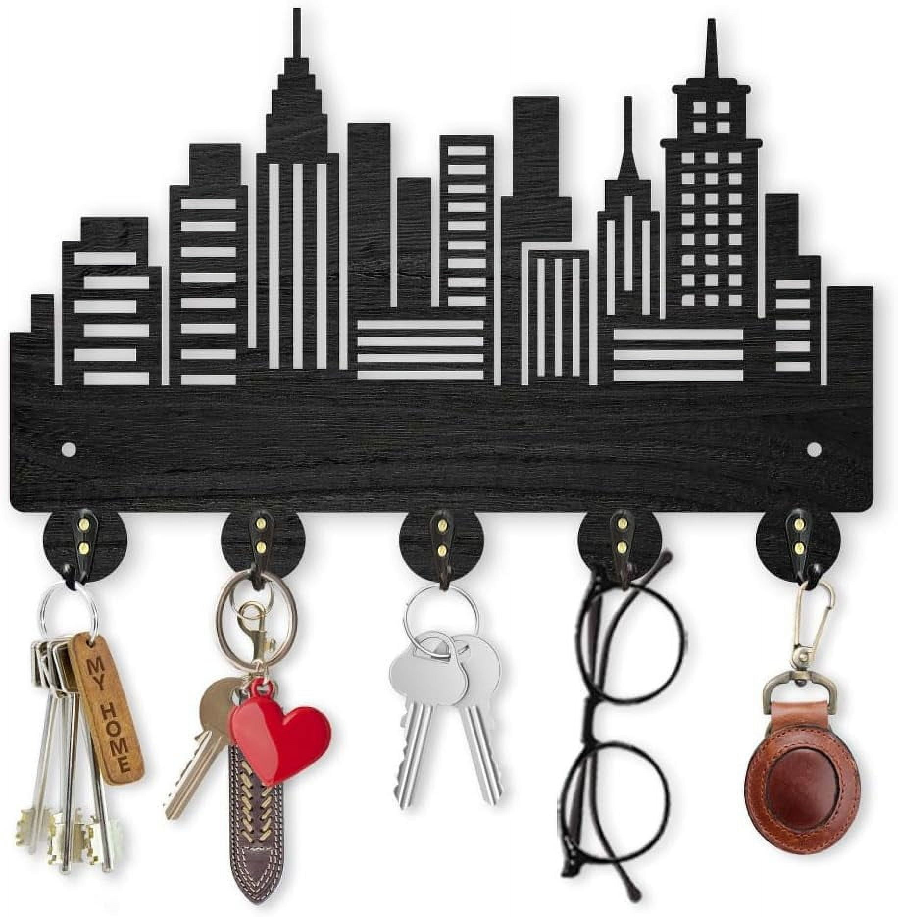 1set Wood & Iron Wall Mounted Hook Hangers Decorative Organizer Rack ...