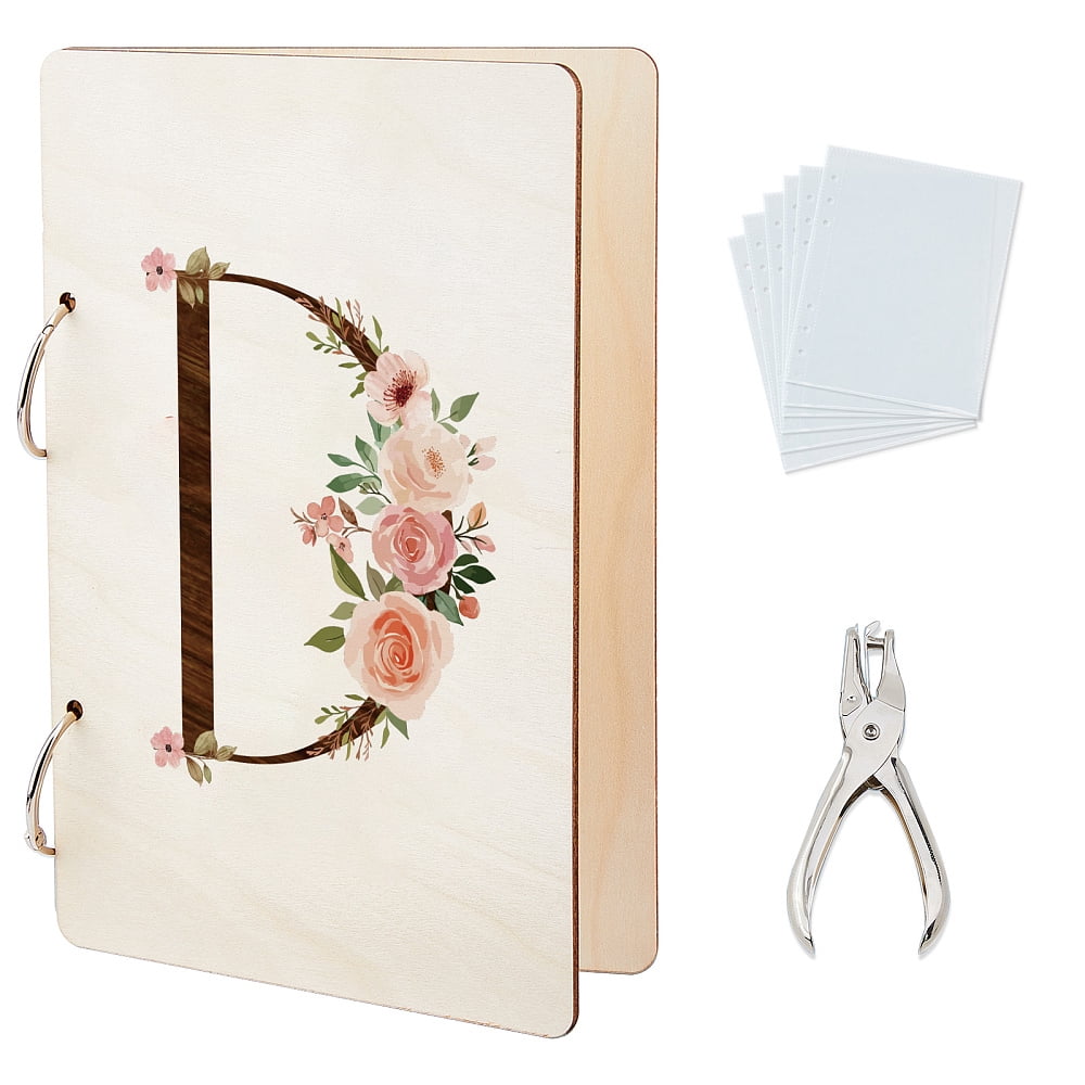 1set Wooden 2-Ring Loose Leaf Binder Postcard Phote Album Cover Letter ...