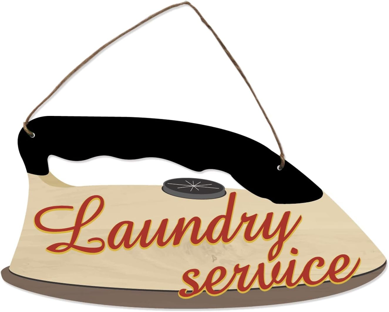 1set Wooden Decor Sign Laundry Service Hanging Sign Plaque Clothes Iron ...