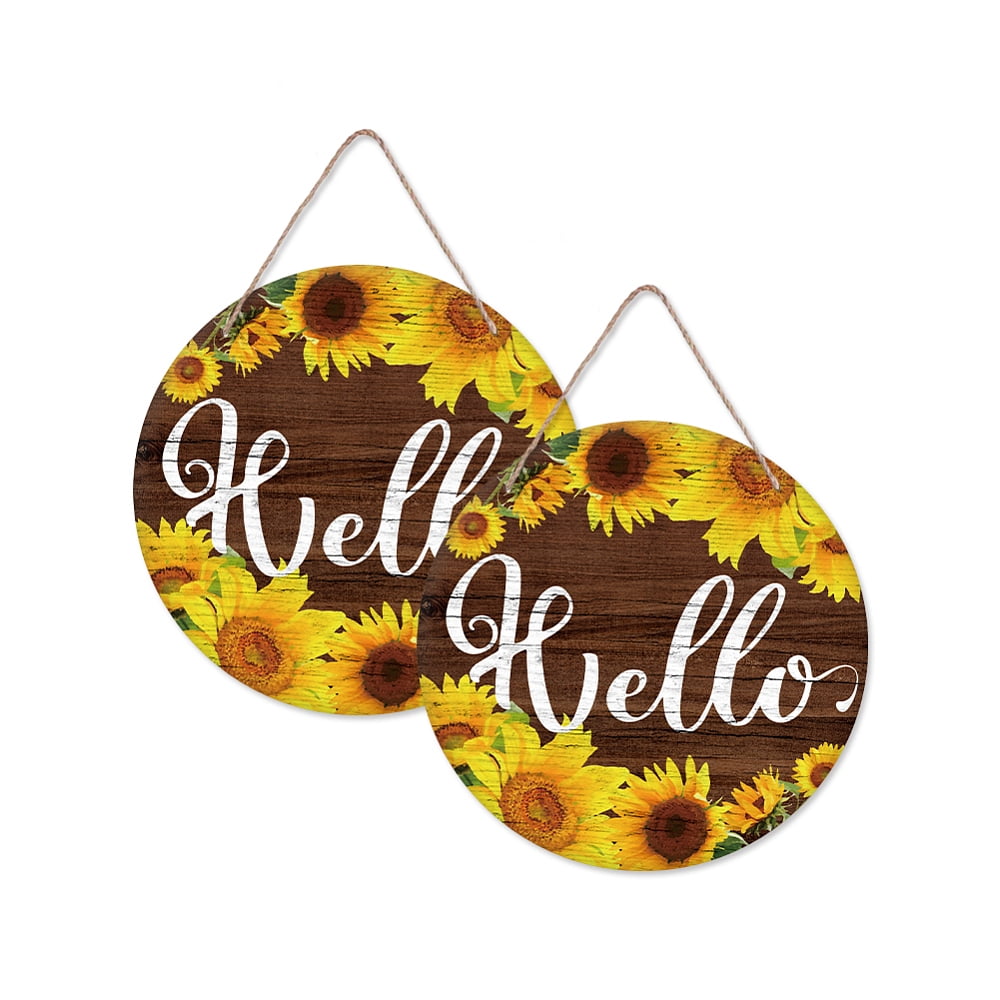 1set Wooden Hanging Plate Decoration Accessories Flat Round with Word ...