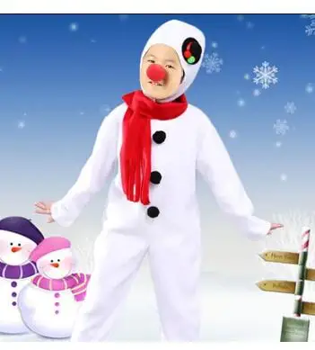 1set/lot children Snowman Jumpsuit Cosplay Costume Boy's White ...