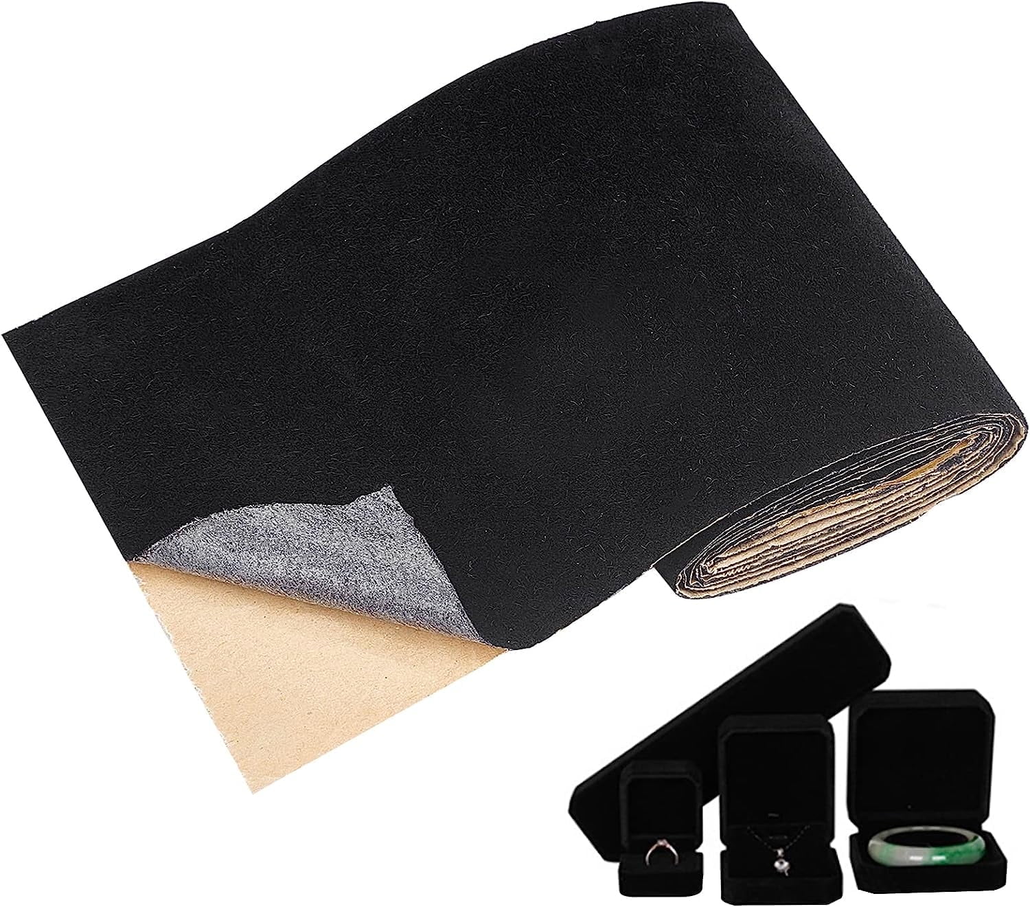 1sheet Black Velvet Flocking Liner Adhesive Velvet Fabric Roll 1.2mm ...