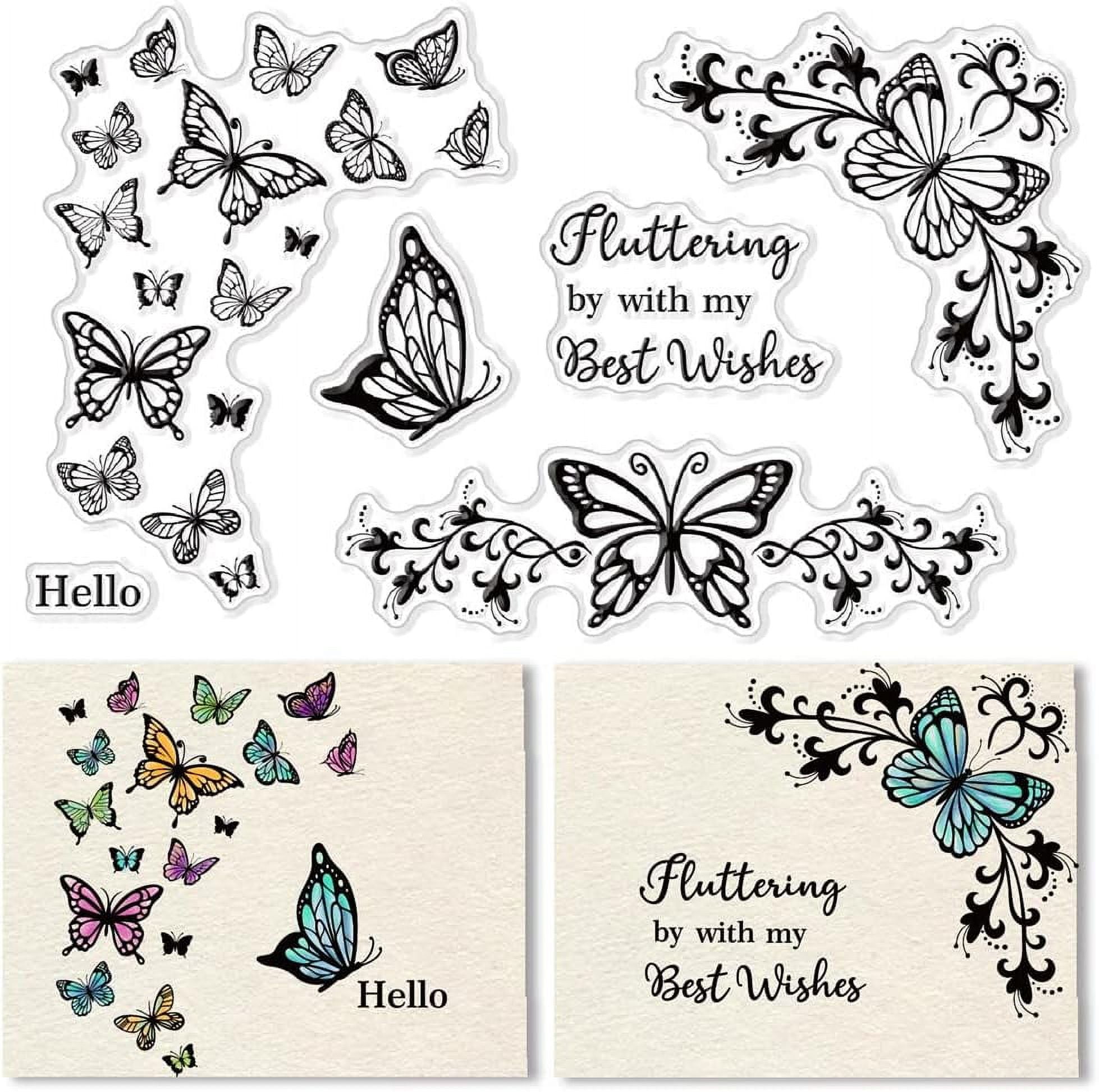 1sheet Butterfly Clear Stamps for Card Making Decoration Scrapbooking ...