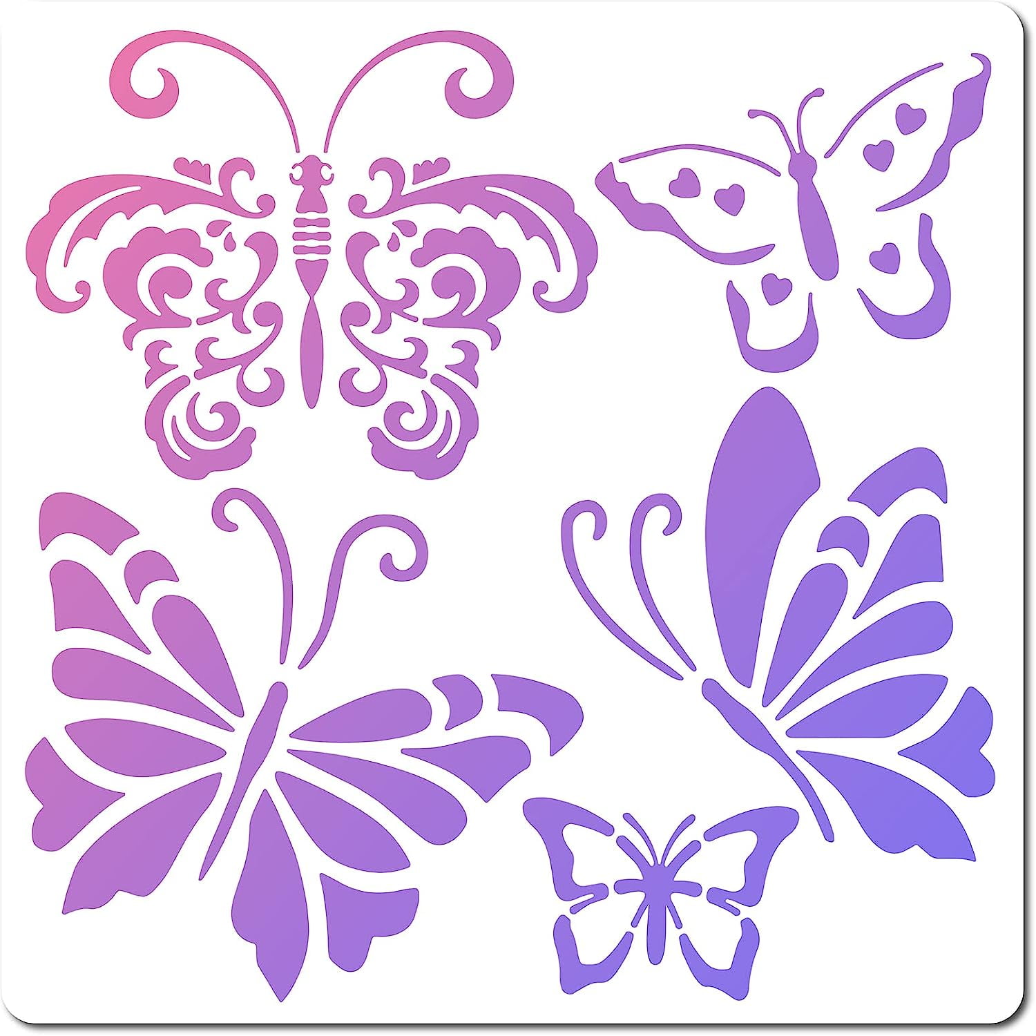 1sheet Butterfly Stencil Templates 5 Styles Butterfly Pattern Large ...