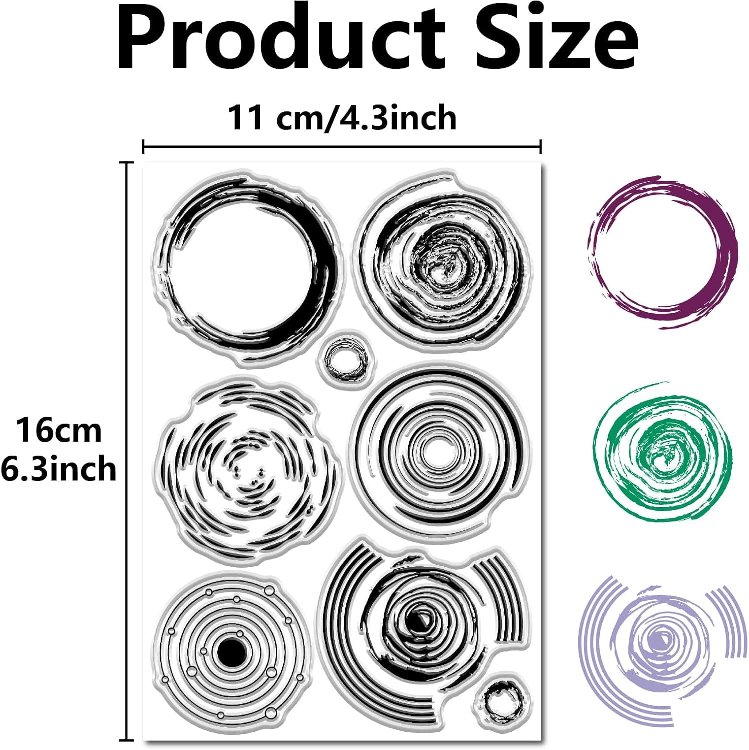 1sheet Circle Clear Stamps - Round Graffiti Stamp Vintage Reusable ...