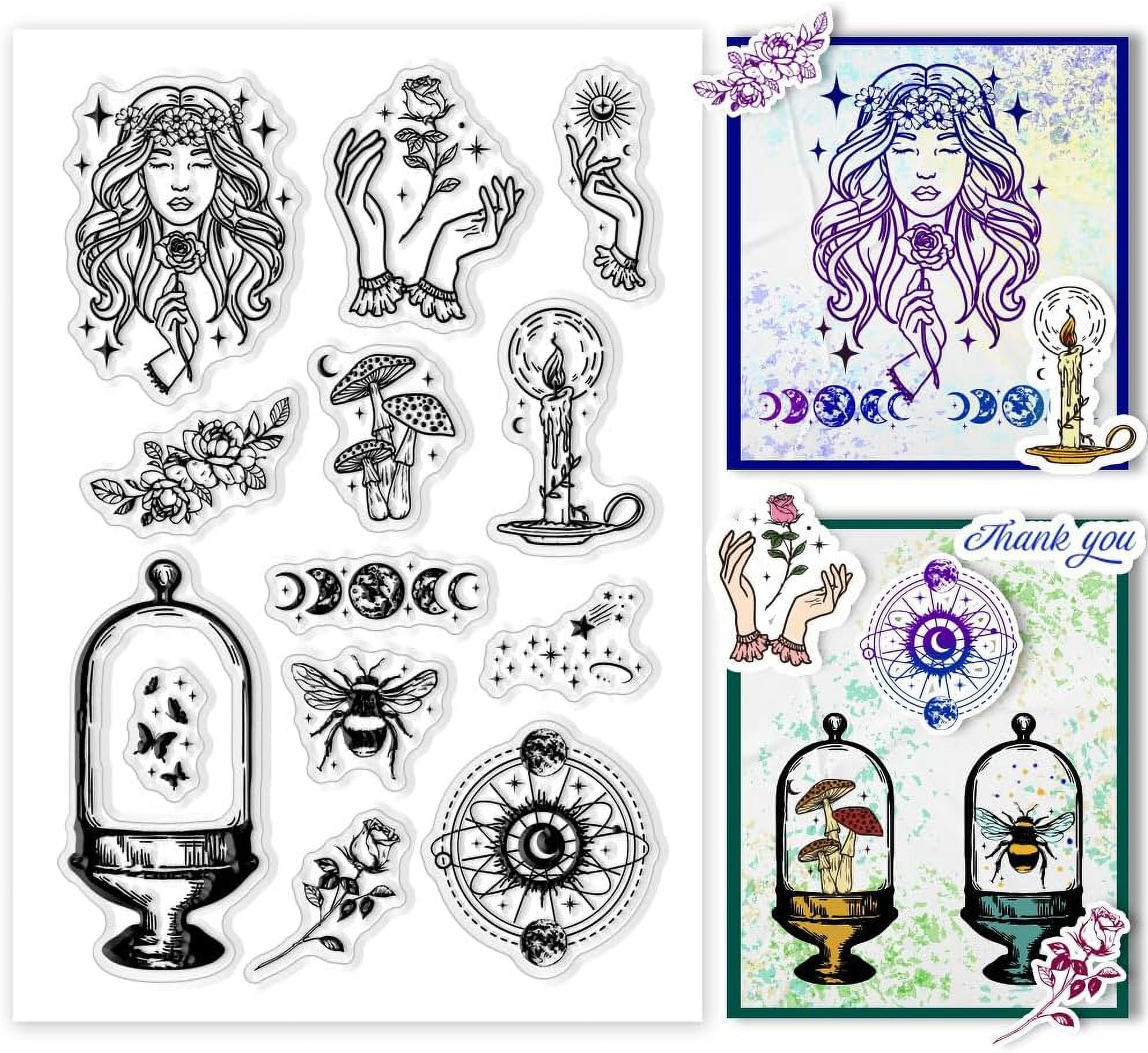 1sheet Clear Stamps for Card Making Goddess of Sun and Moon Rubber ...