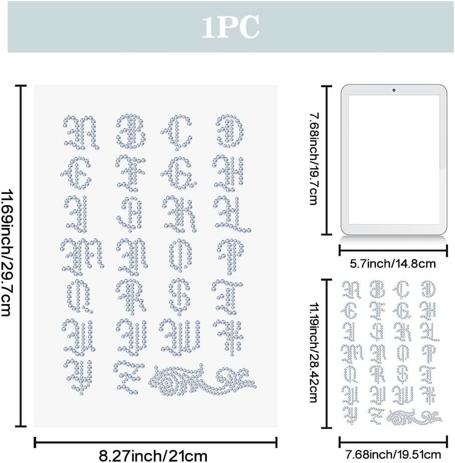 1sheet Gothic Font Rhinestone Iron on Transfer 11.7x8.3 Inch Heat ...